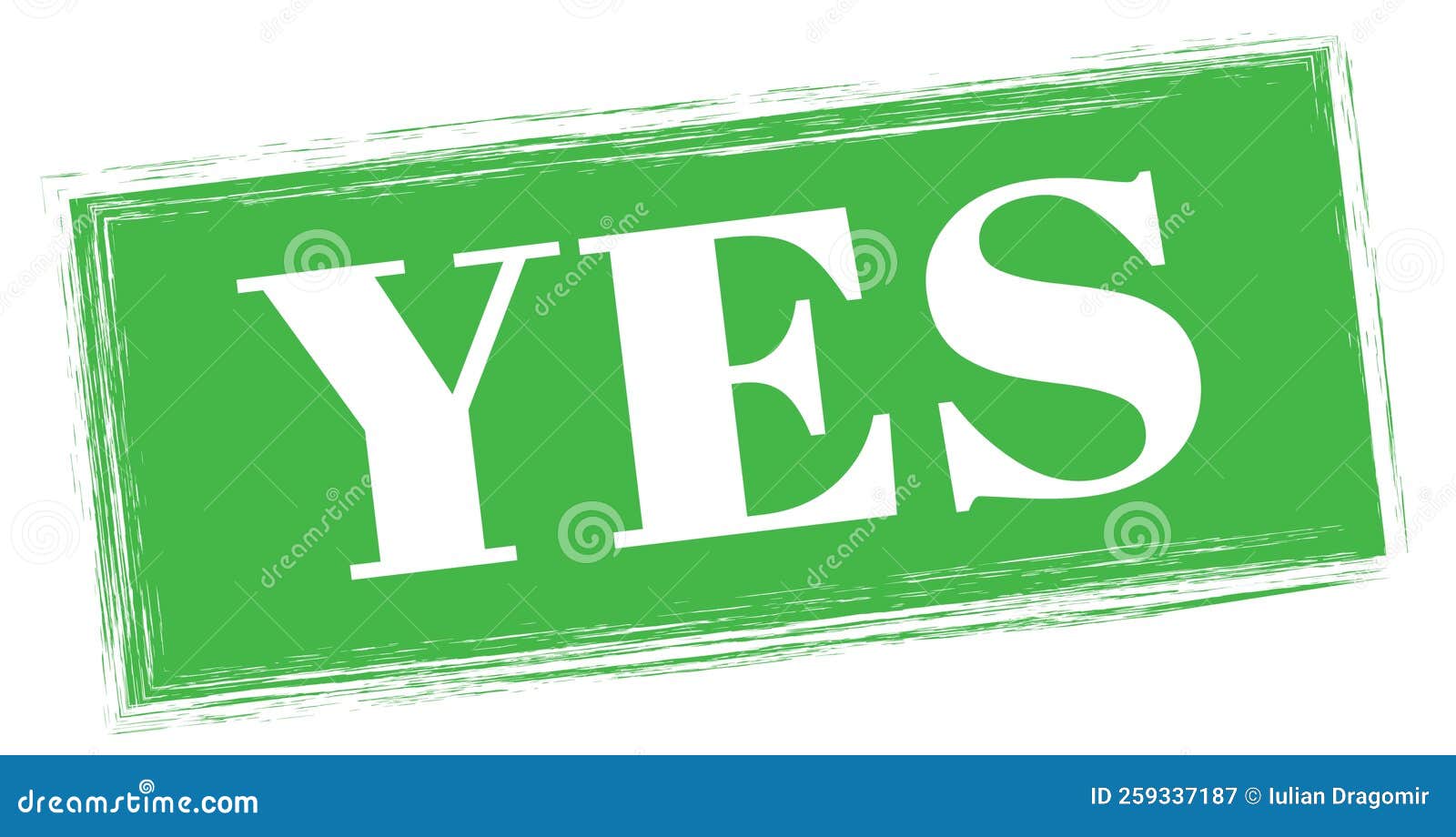 YES Text Written on Green Stamp Sign Stock Illustration - Illustration ...