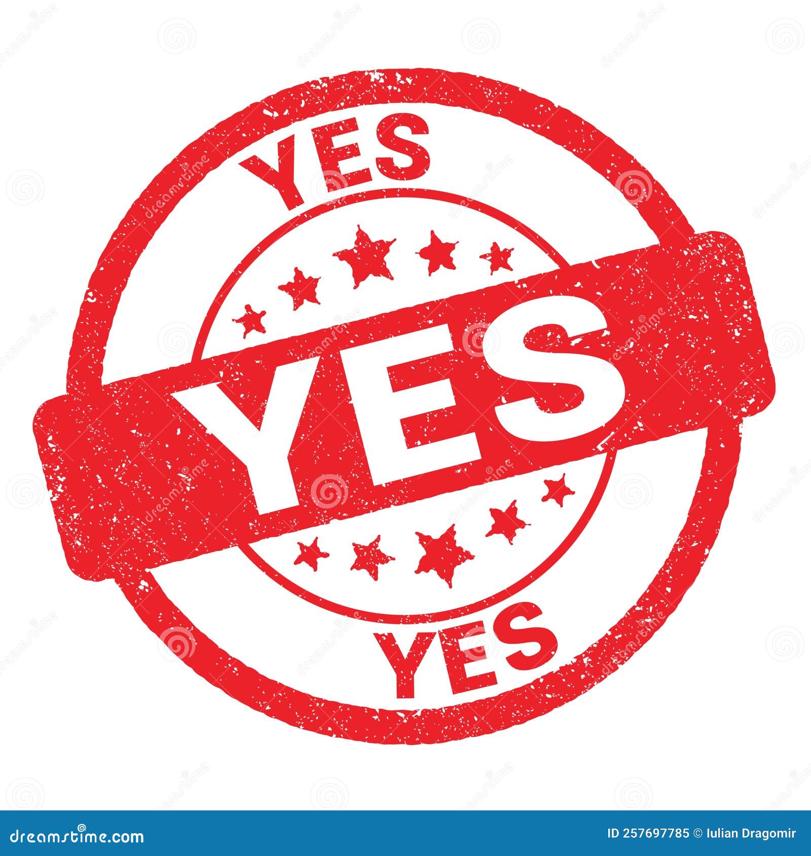 YES Text Written on Red Stamp Sign Stock Illustration - Illustration of ...