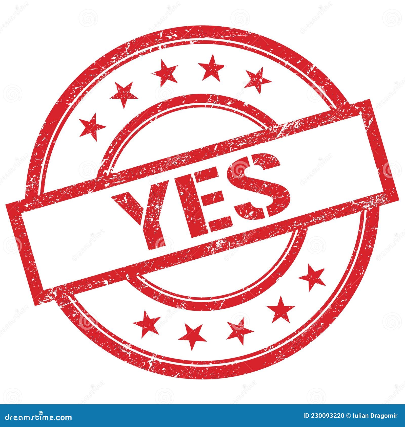 YES Text Written on Red Vintage Stamp Stock Illustration - Illustration ...