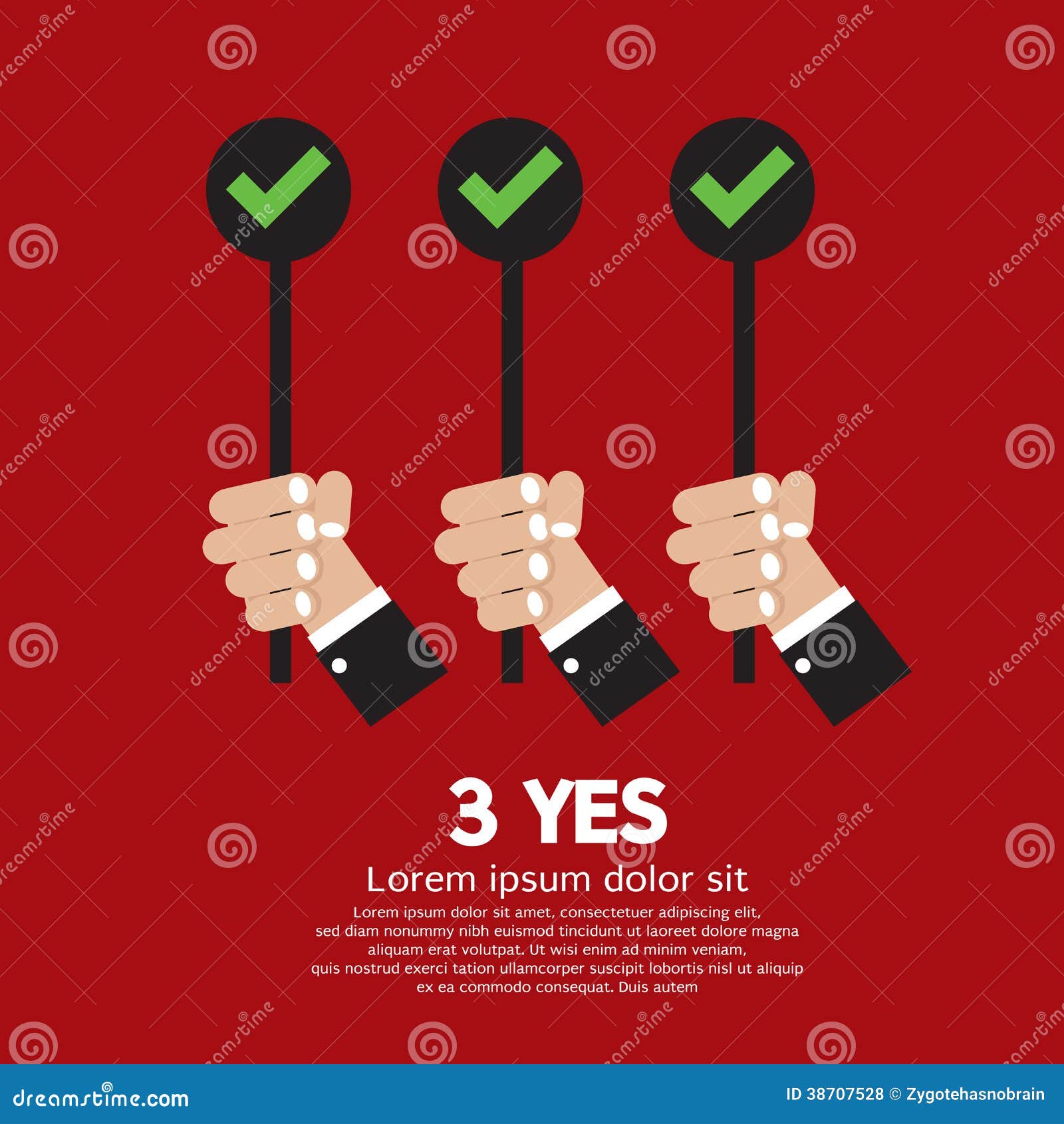 Yes Three Choices stock vector. Illustration of symbol - 38707528