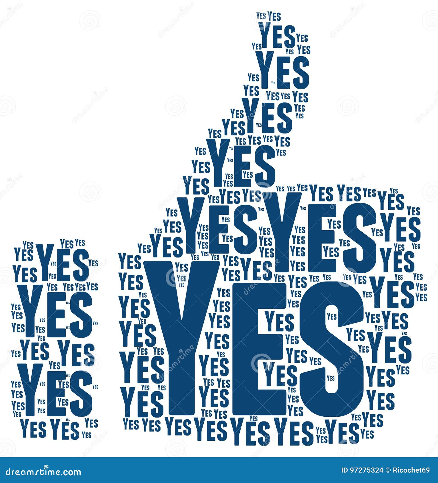 Yes thumb up concept stock illustration. Illustration of people - 97275324