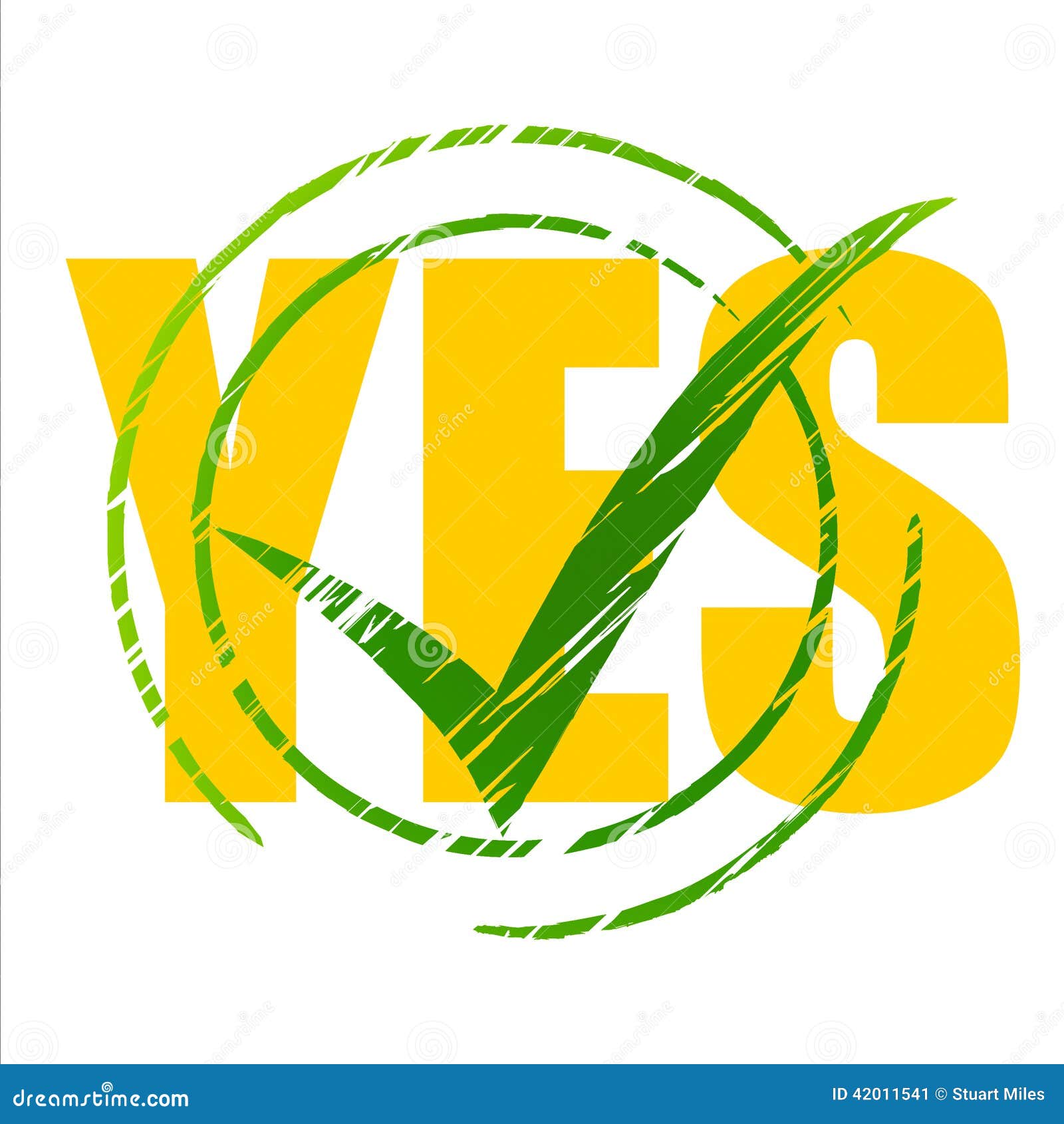 Yes Tick Means All Right and O.K. Stock Illustration - Illustration of ...