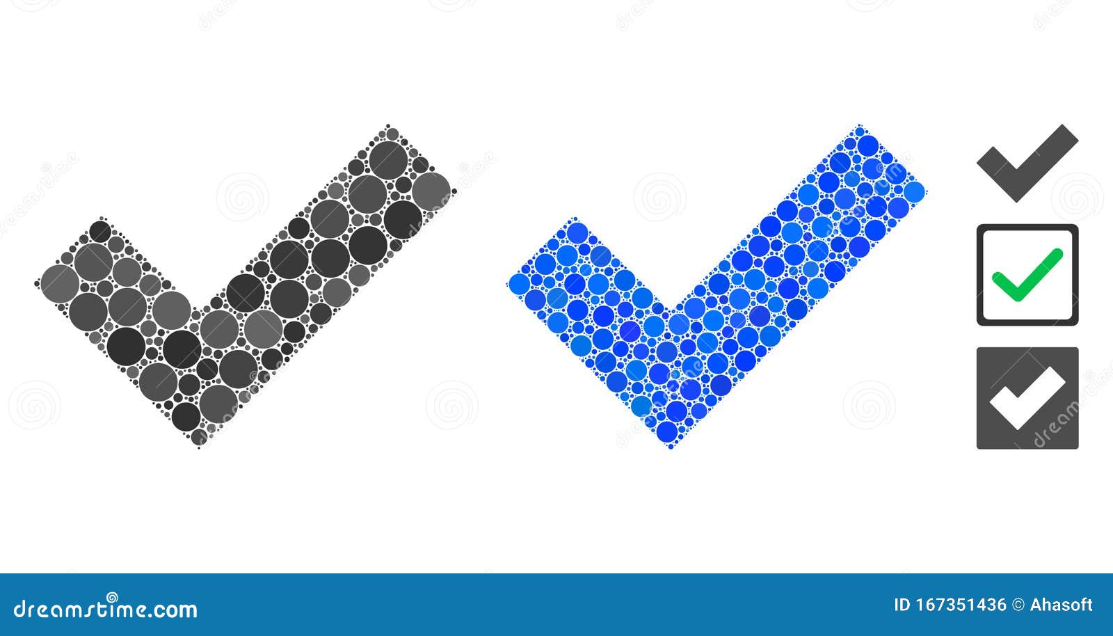 Yes Tick Mosaic Icon of Circle Dots Stock Vector - Illustration of ...