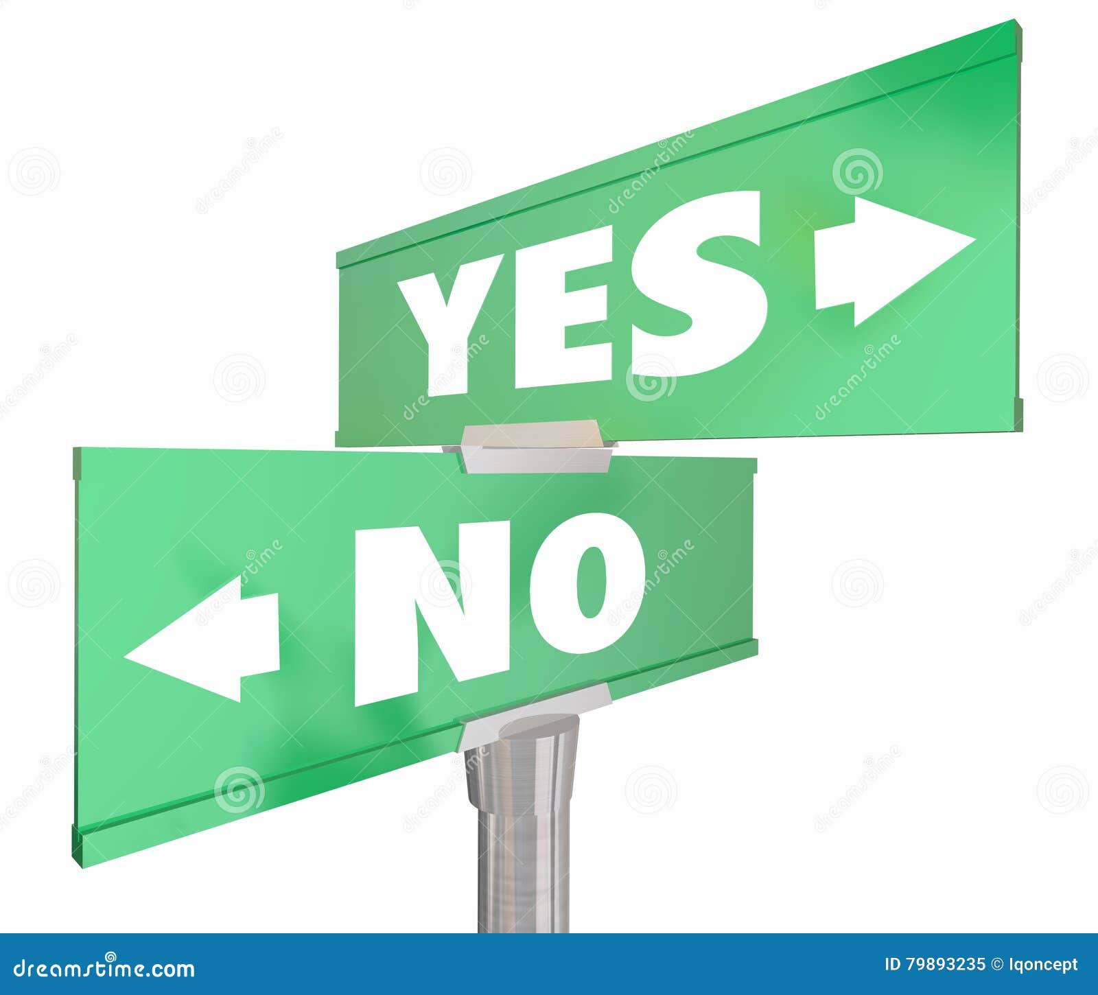 Yes Vs No Two 2 Way Road Sign Words Stock Illustration - Illustration ...