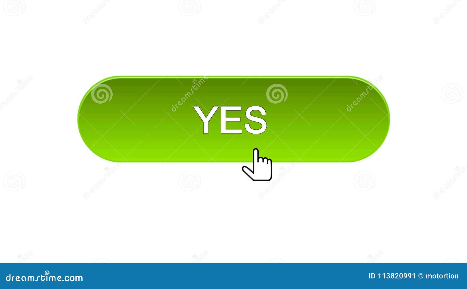 Yes Web Interface Button Clicked with Mouse Cursor, Green Color, Online Program Stock ...