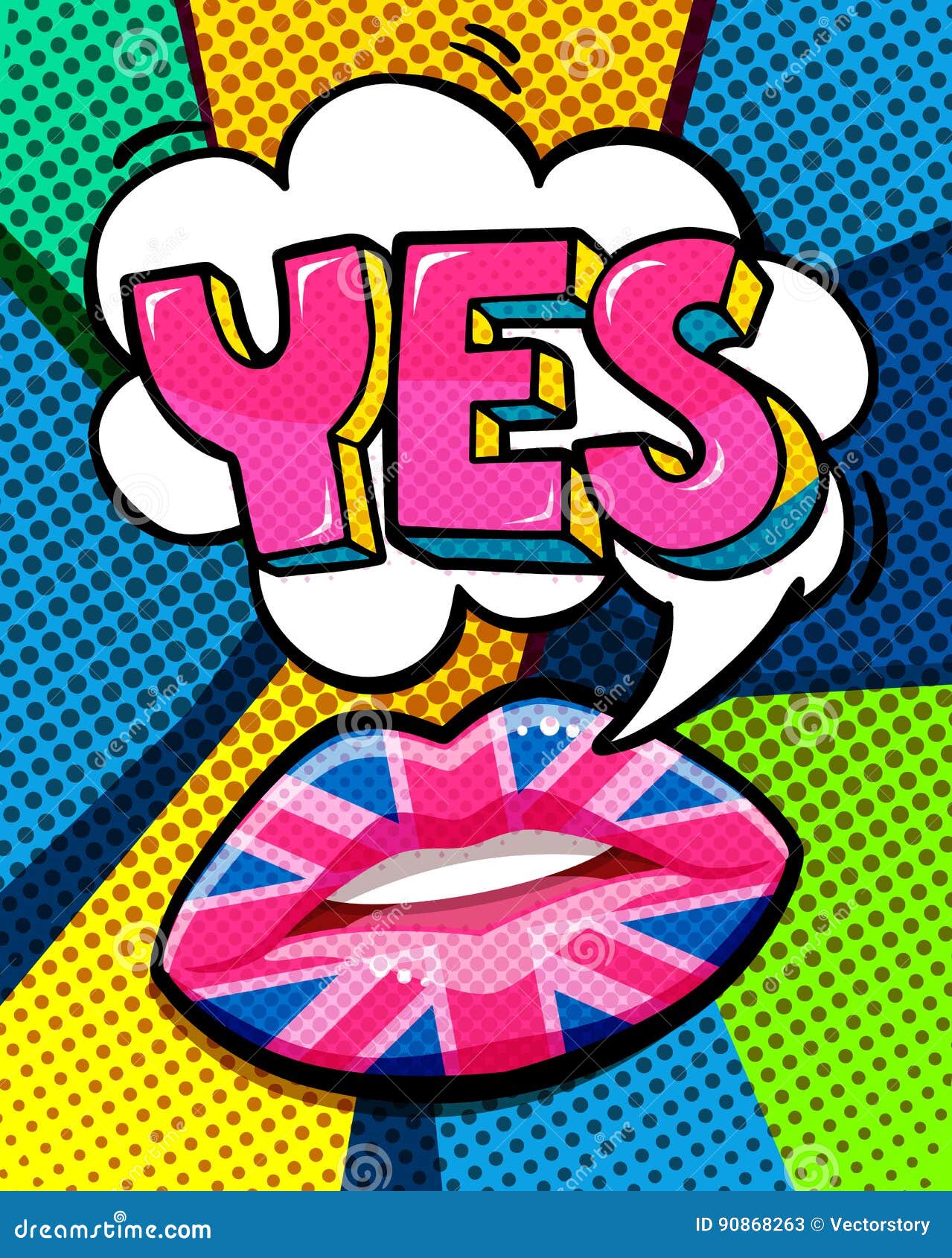 YES word bubble. stock vector. Illustration of message - 90868263