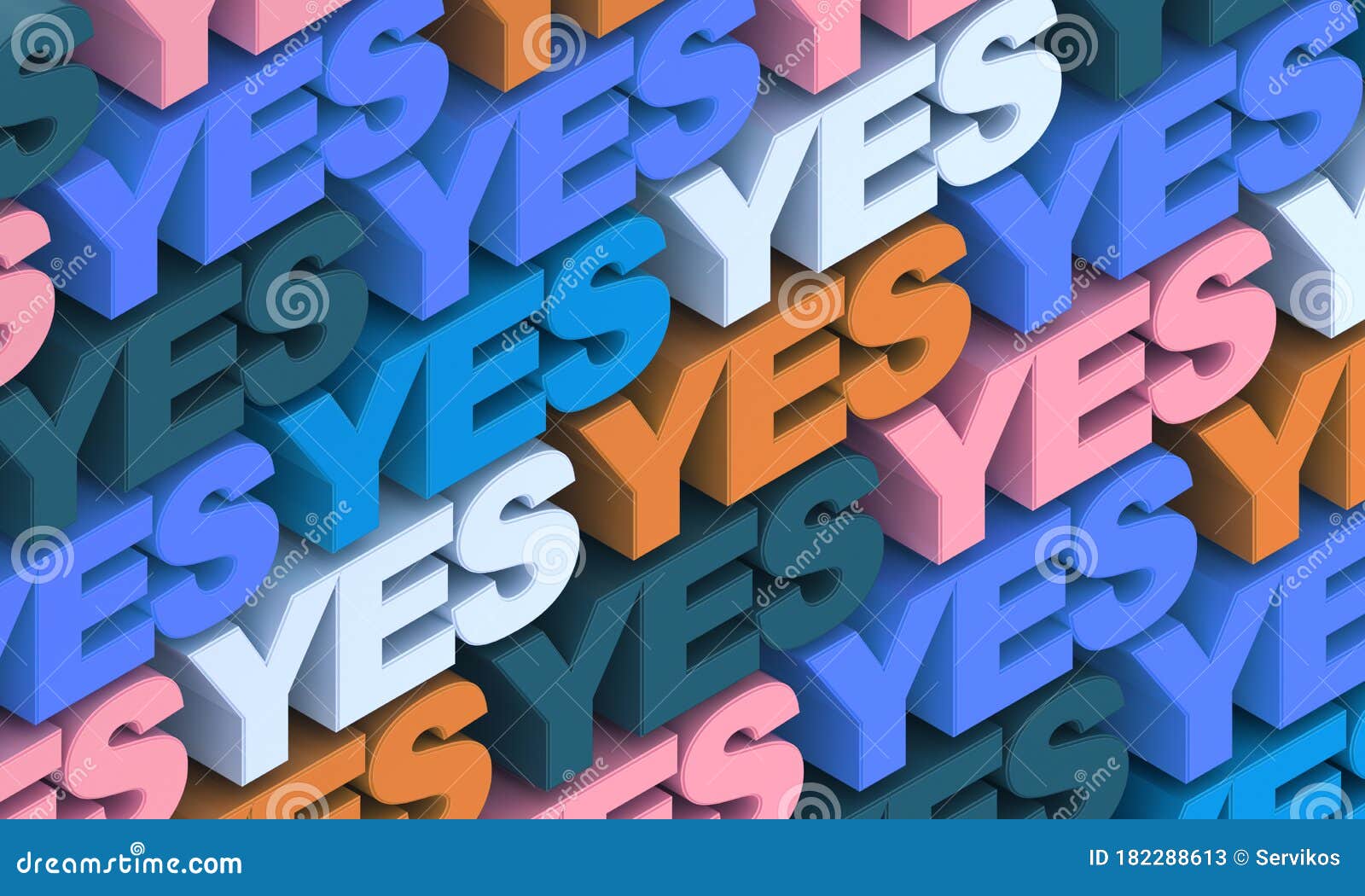 Yes word from 3d letters stock illustration. Illustration of bloom ...