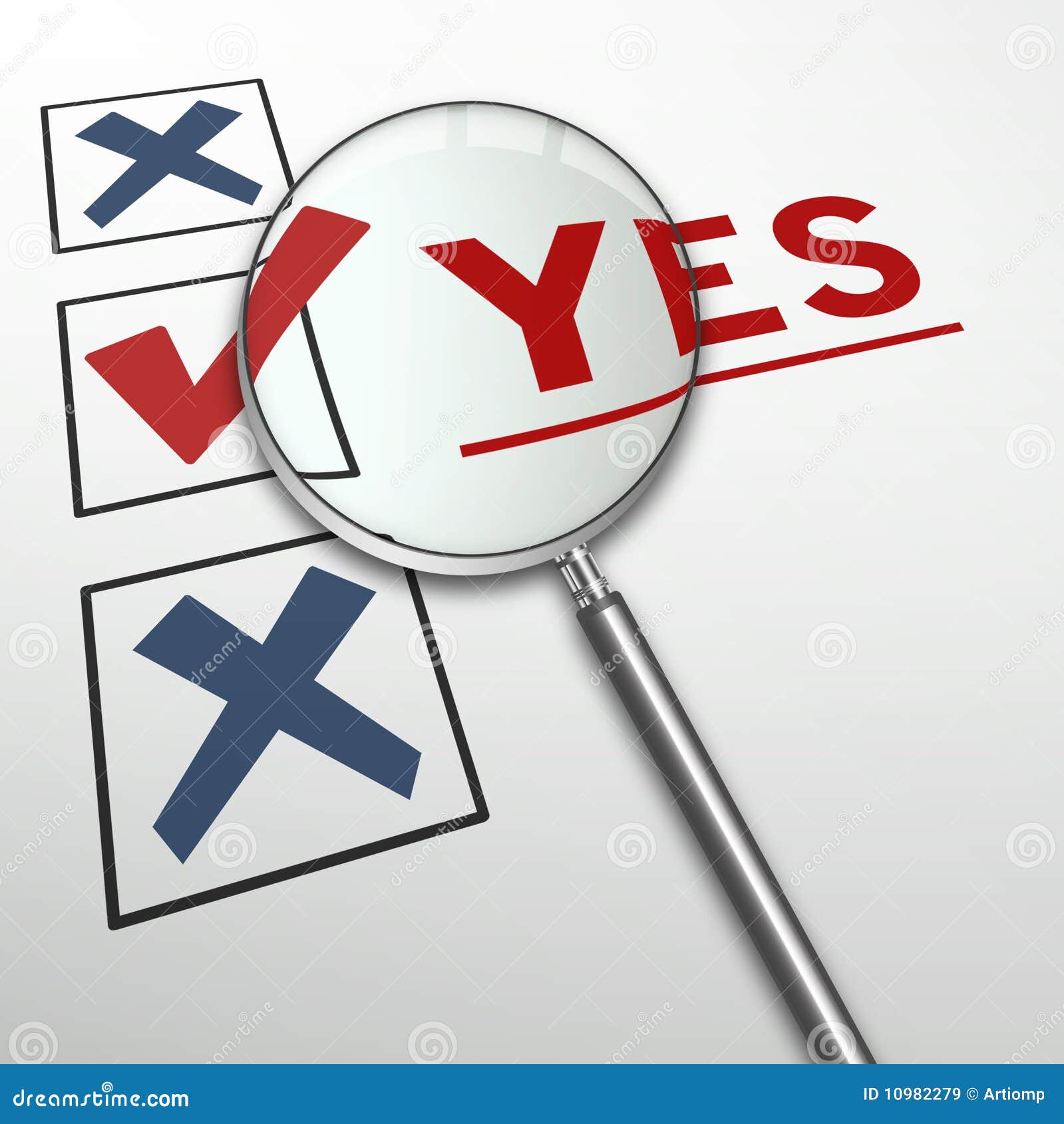 Yes Word in Questionnaire Over White Stock Illustration - Illustration ...