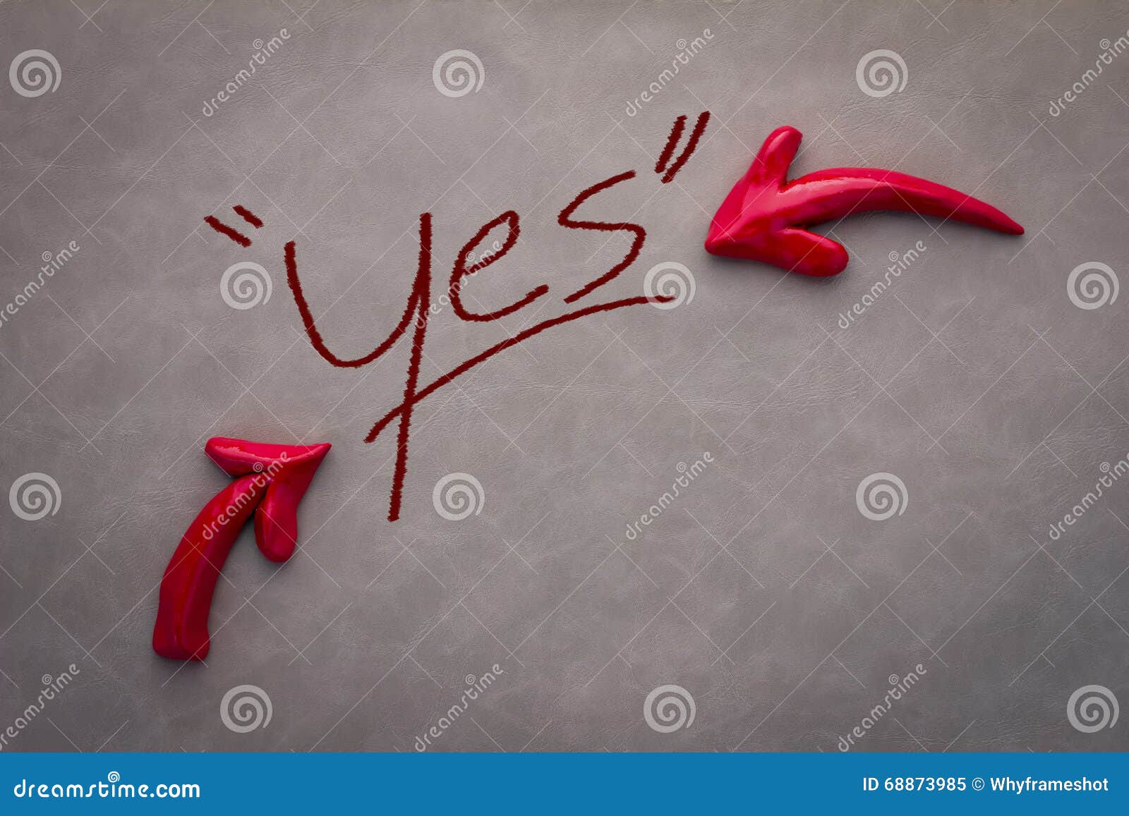 Yes word with red arrow stock image. Image of blackboard - 68873985