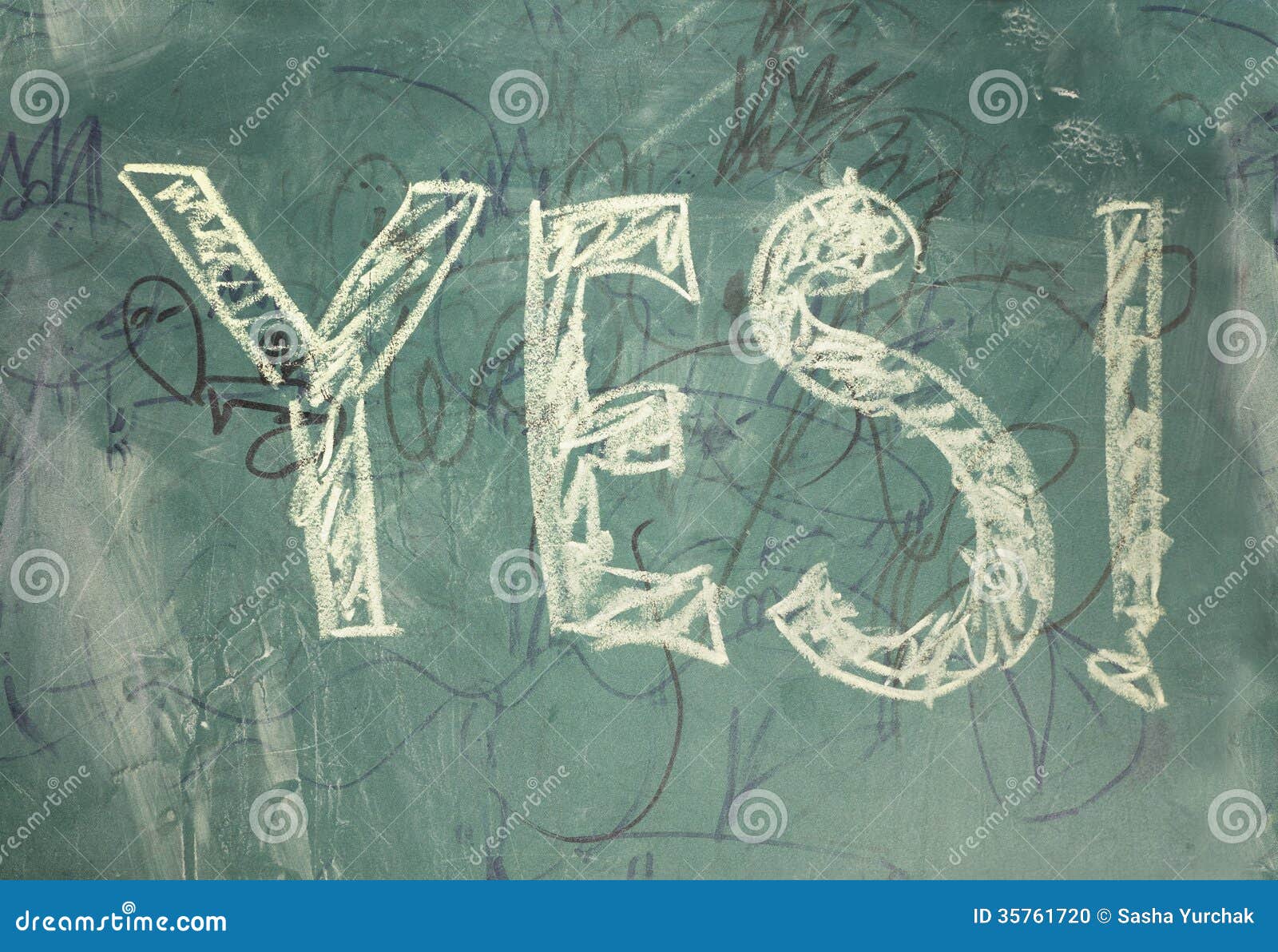 Yes-written with chalk stock illustration. Illustration of background ...