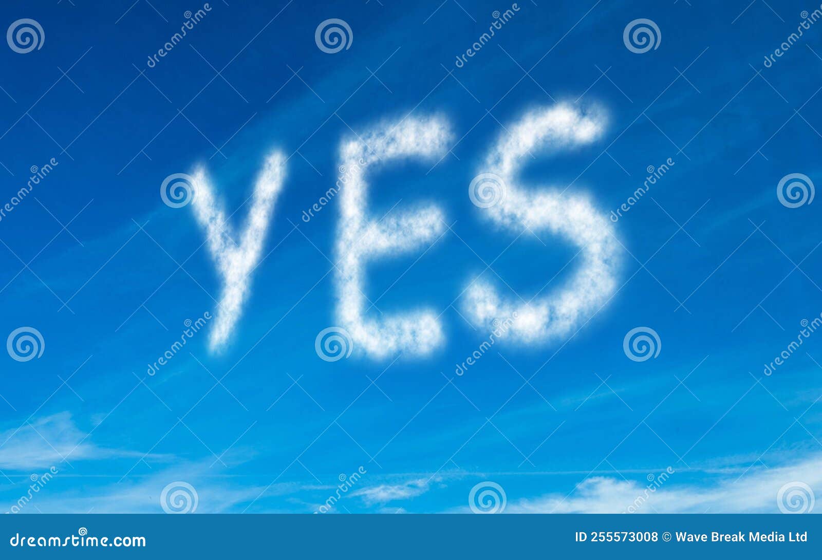 Yes Written in White in Sky Stock Photo - Image of digital, graphic ...