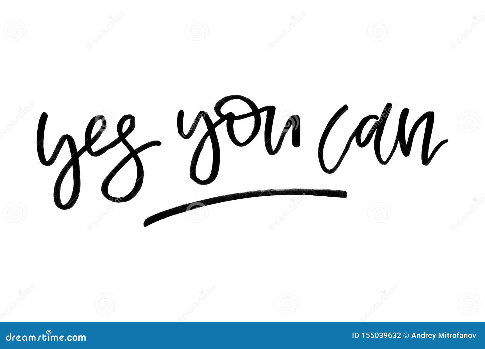 Yes You Can. Handwritten Text. Modern Calligraphy Stock Illustration ...