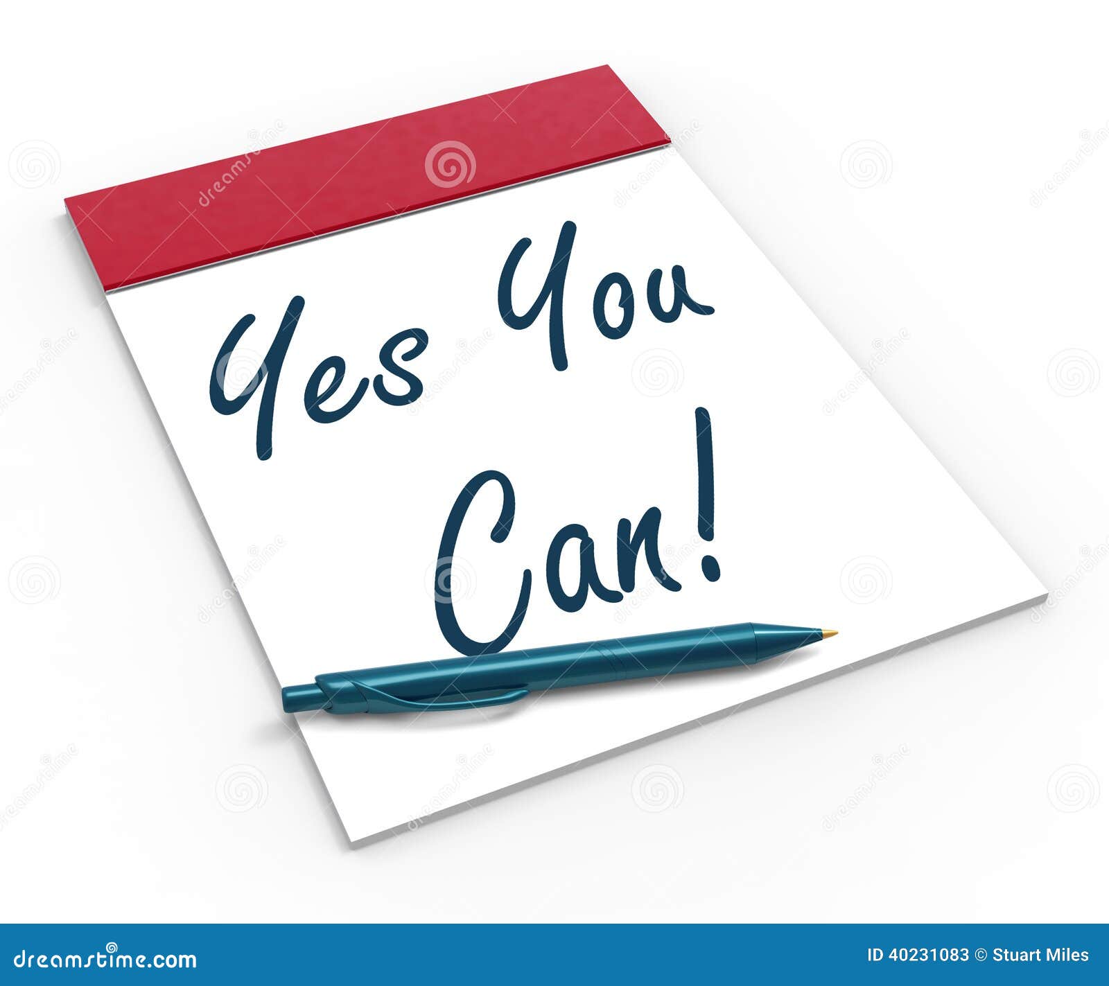 Yes You Can! Notebook Shows Positive Incentive Stock Illustration ...