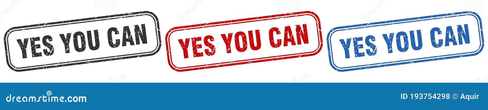Yes You Can Square Isolated Sign Set. Yes You Can Stamp Stock Vector ...