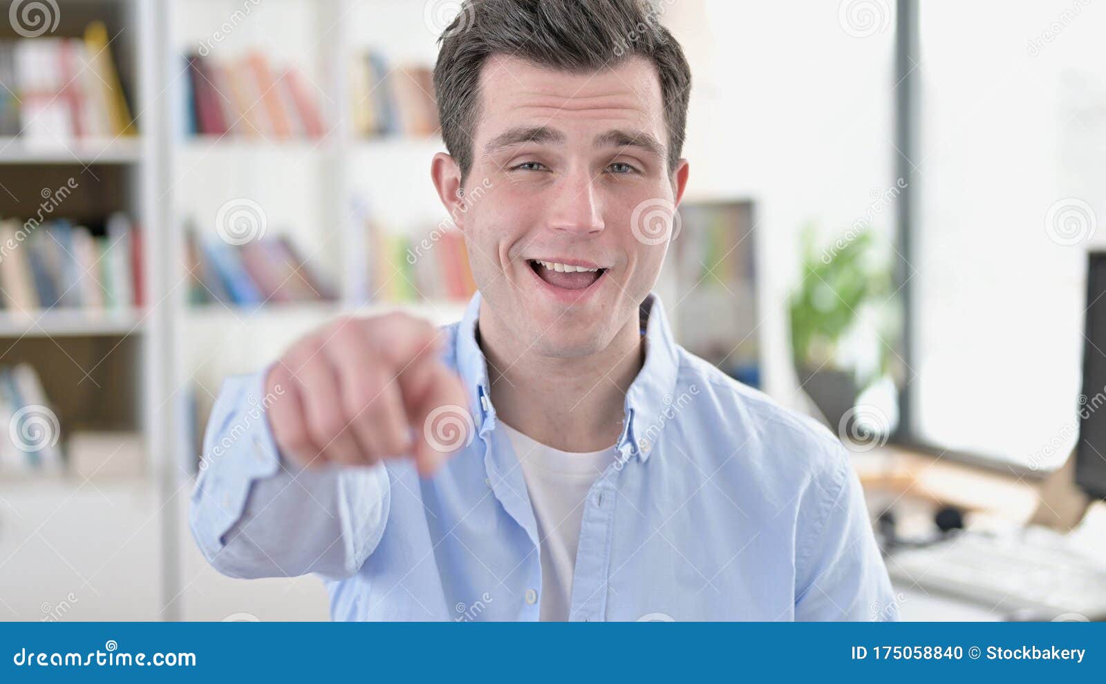 Yes, Young Man Pointing with Finger at Camera Stock Photo - Image of ...