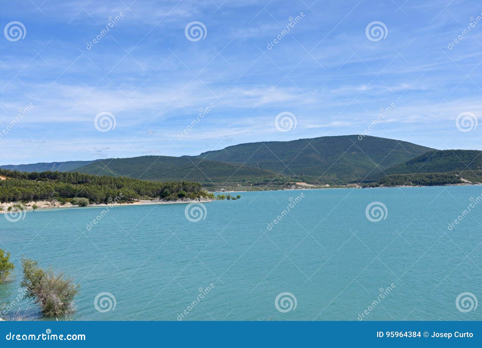 Yesa reservoir in Navarra, stock photo. Image of river - 95964384
