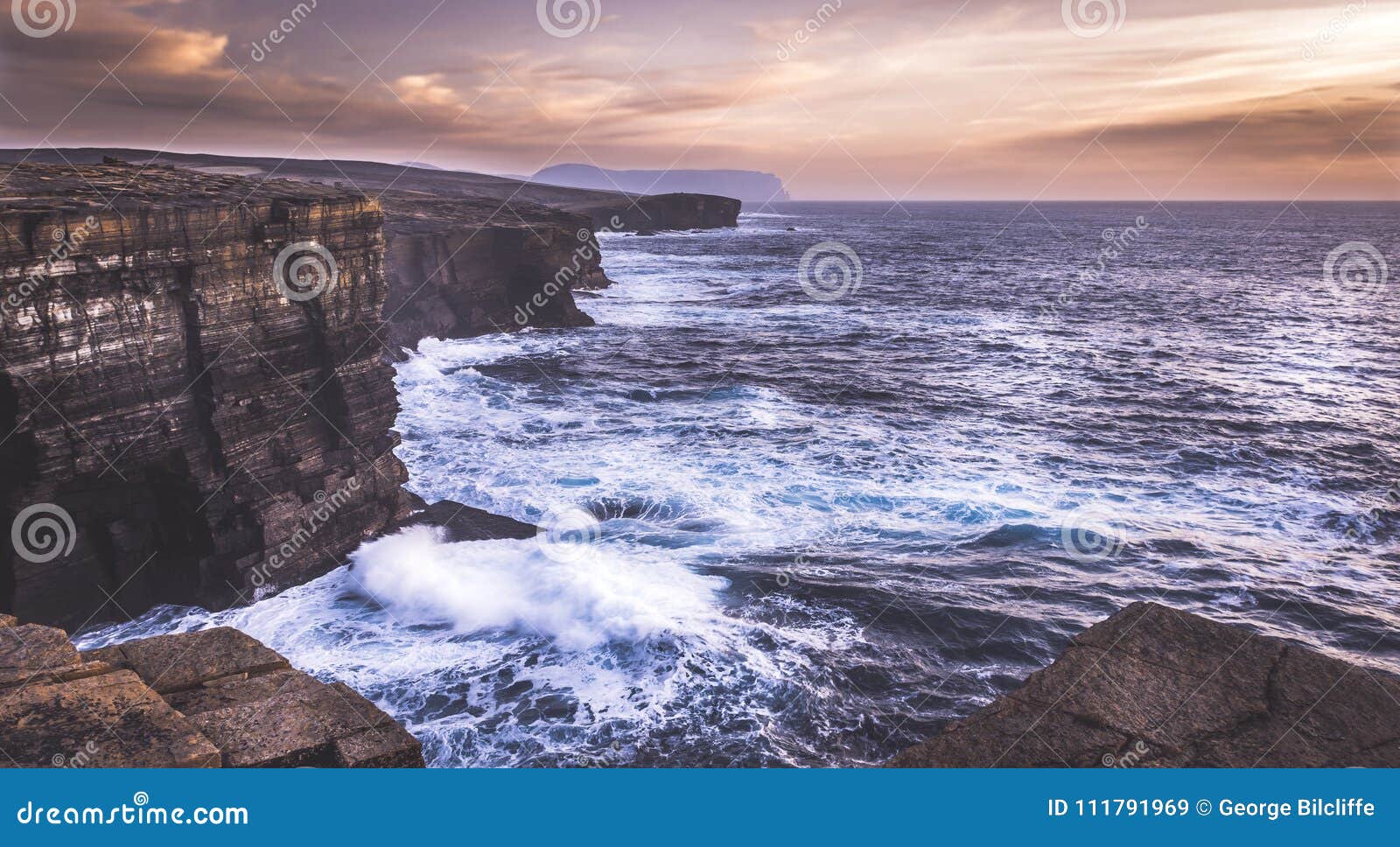 Yesnaby, Orkney - Cliffs and Waves Stock Image - Image of cliff ...