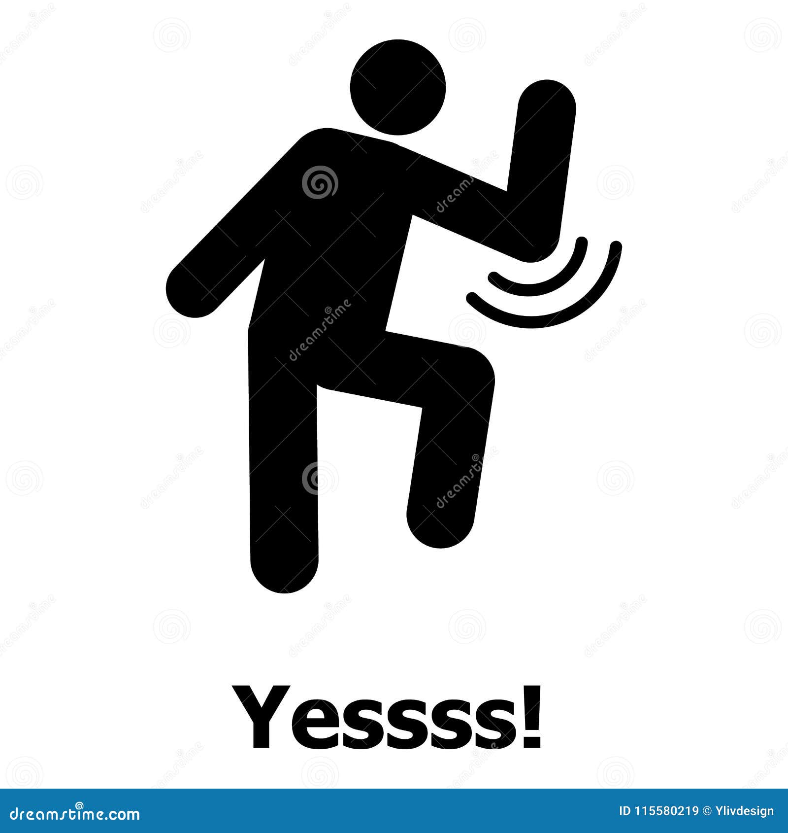 Yessss icon, simple style stock vector. Illustration of social - 115580219