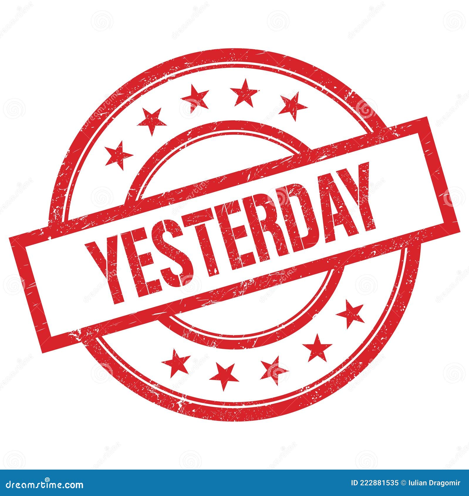 YESTERDAY Text Written on Red Vintage Round Stamp Stock Illustration ...