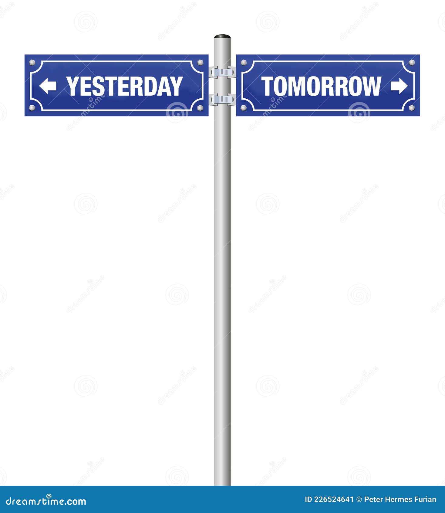 Yesterday Tomorrow Past Future Signpost Stock Vector - Illustration of ...