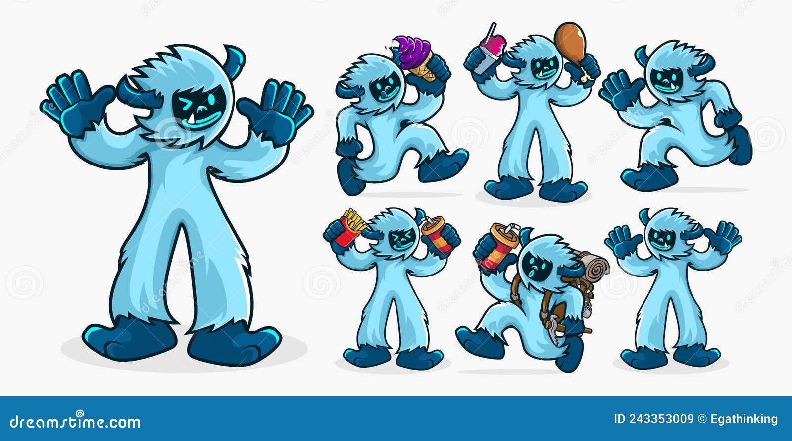 Yeti Character Illustration Collection Stock Illustration ...