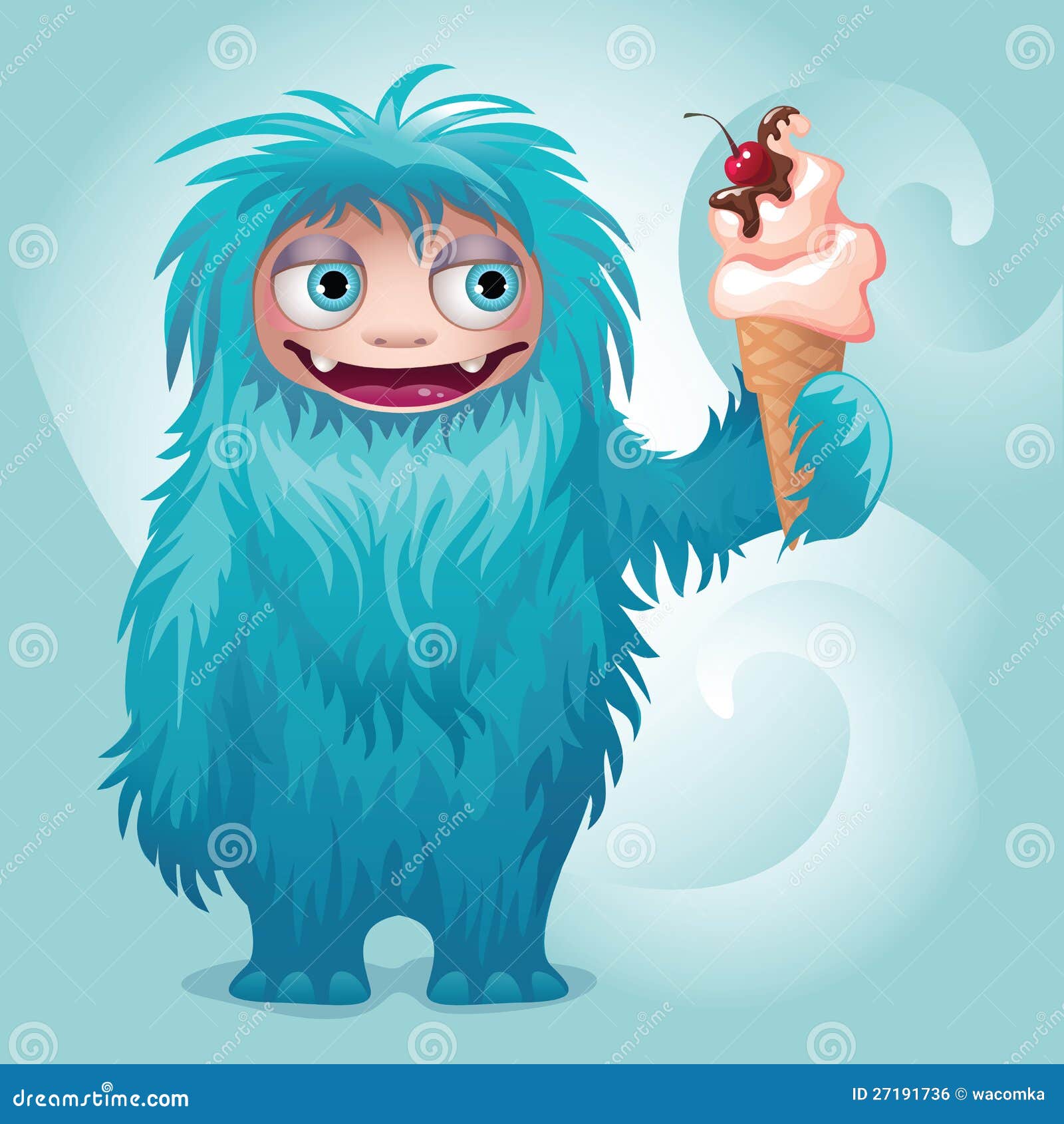 Yeti Del Monstruo Que Come El Helado Ilustración del Vector ...