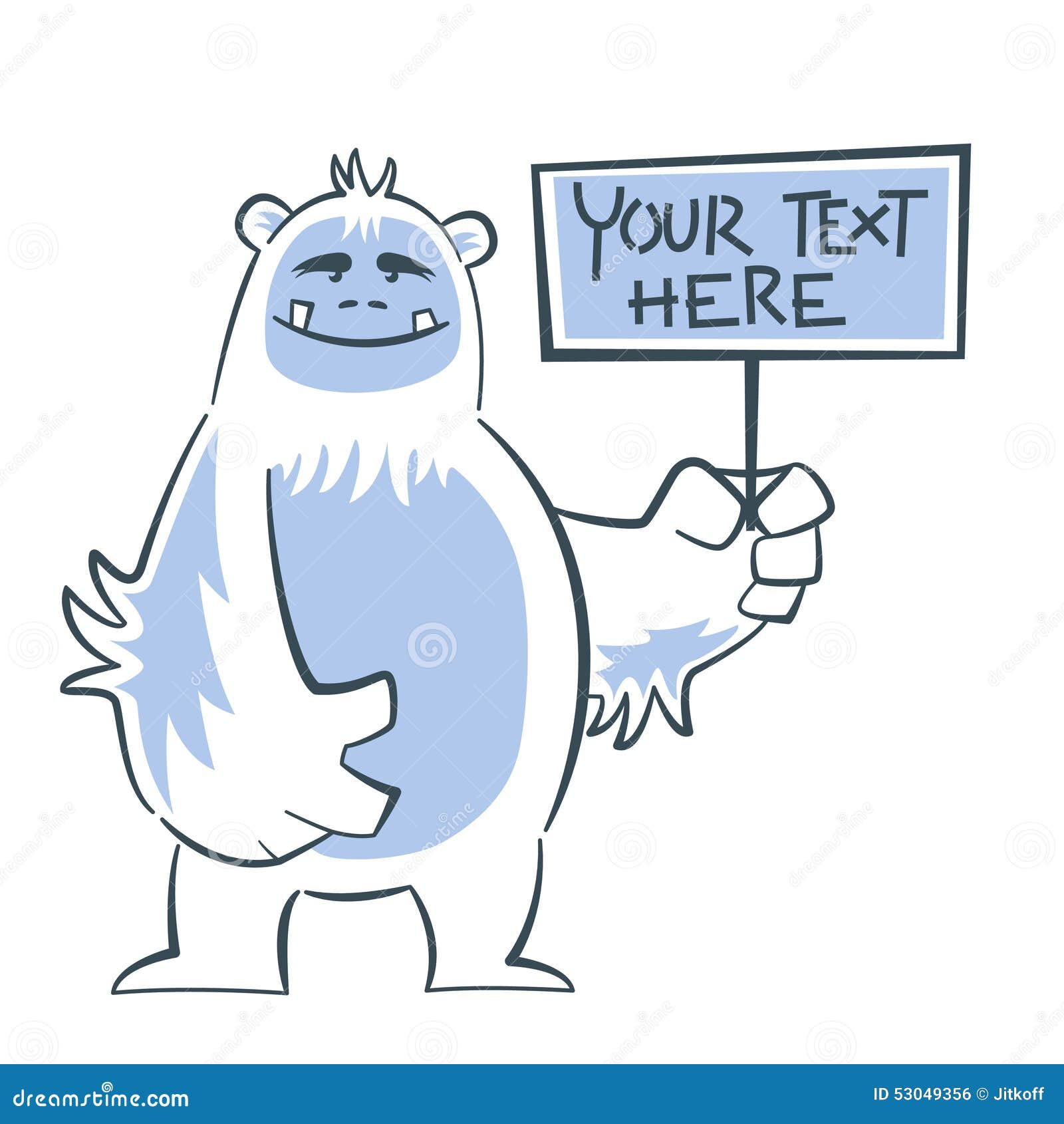 Yeti Holding Banner Blank. Bigfoot And White Blank. Abominable S Vector ...