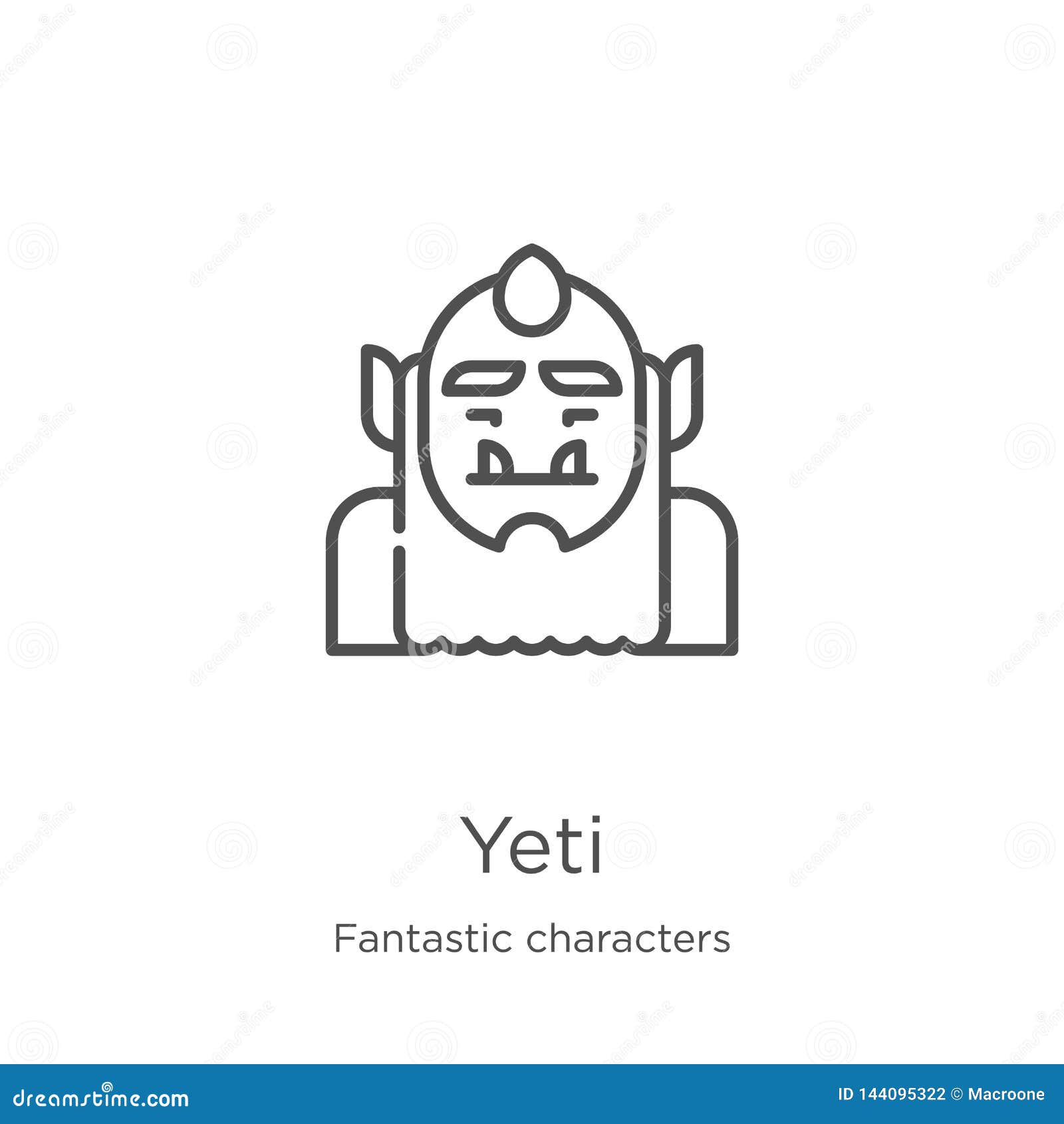 Yeti Icon Vector from Fantastic Characters Collection. Thin Line Yeti ...