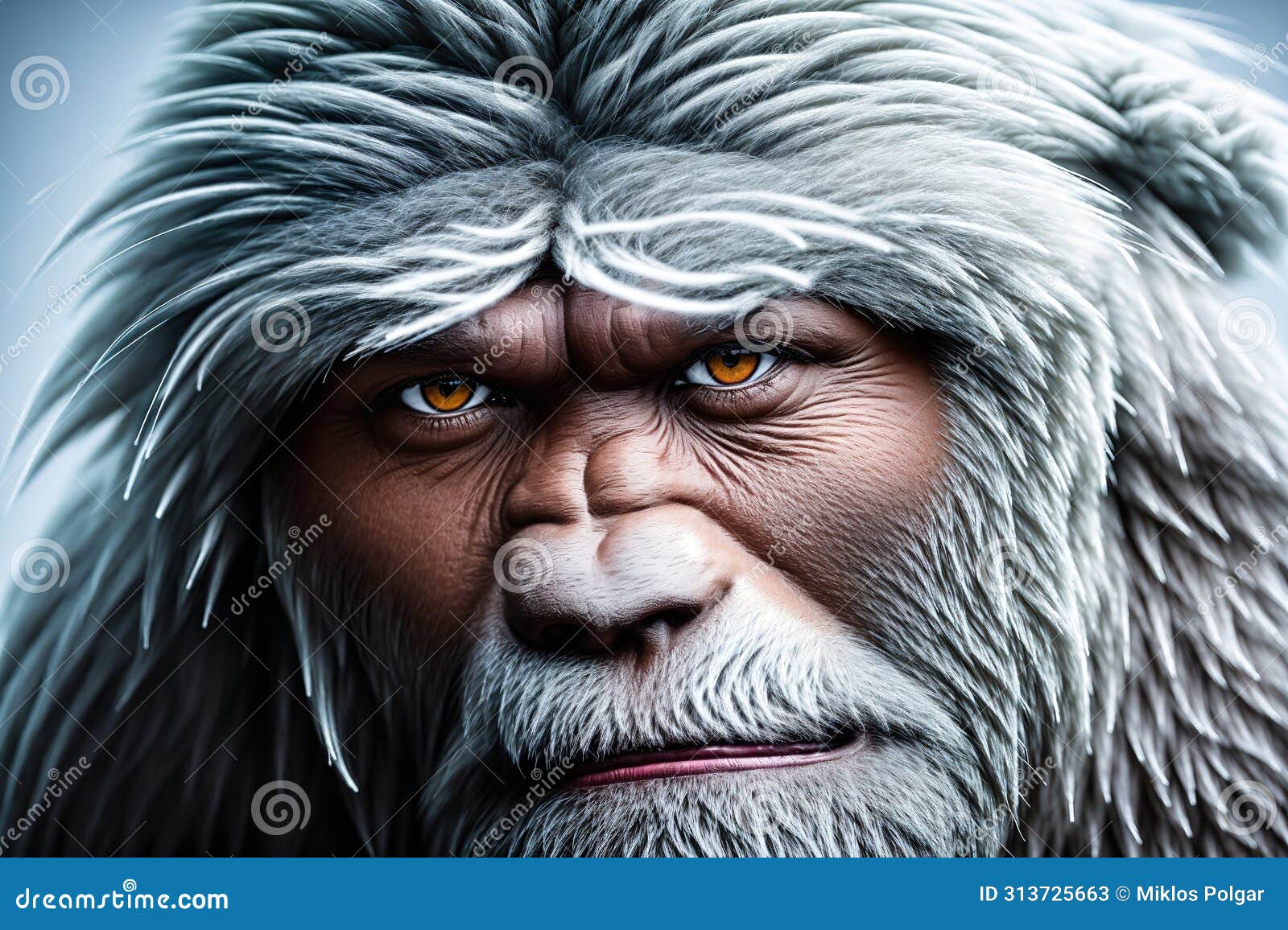 Yeti S Face. the Gorilla Has a Serious Expression on Its Face, with Its ...