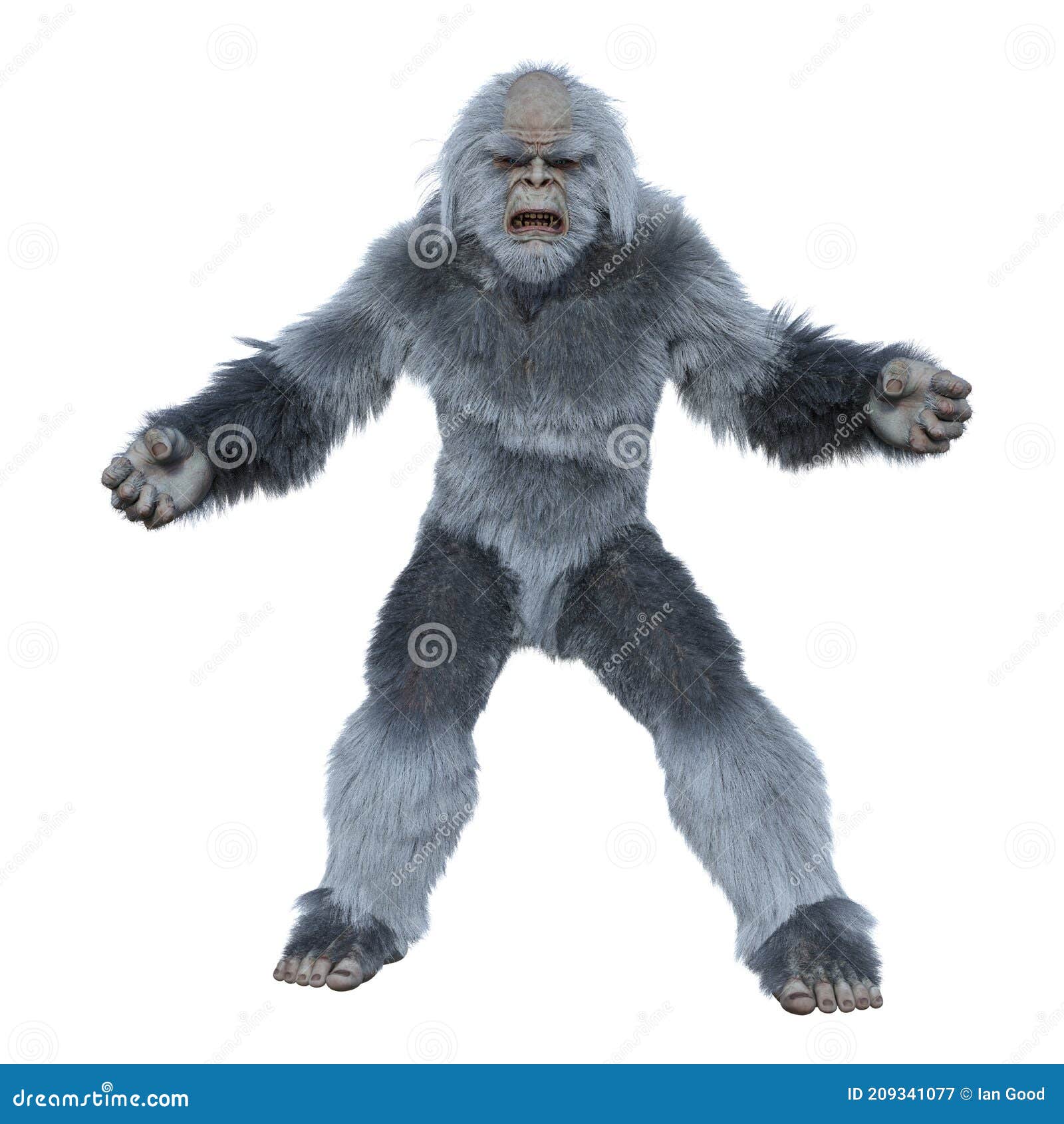 Yeti Standing in Aggressive Pose Stock Image - Illustration of monster ...