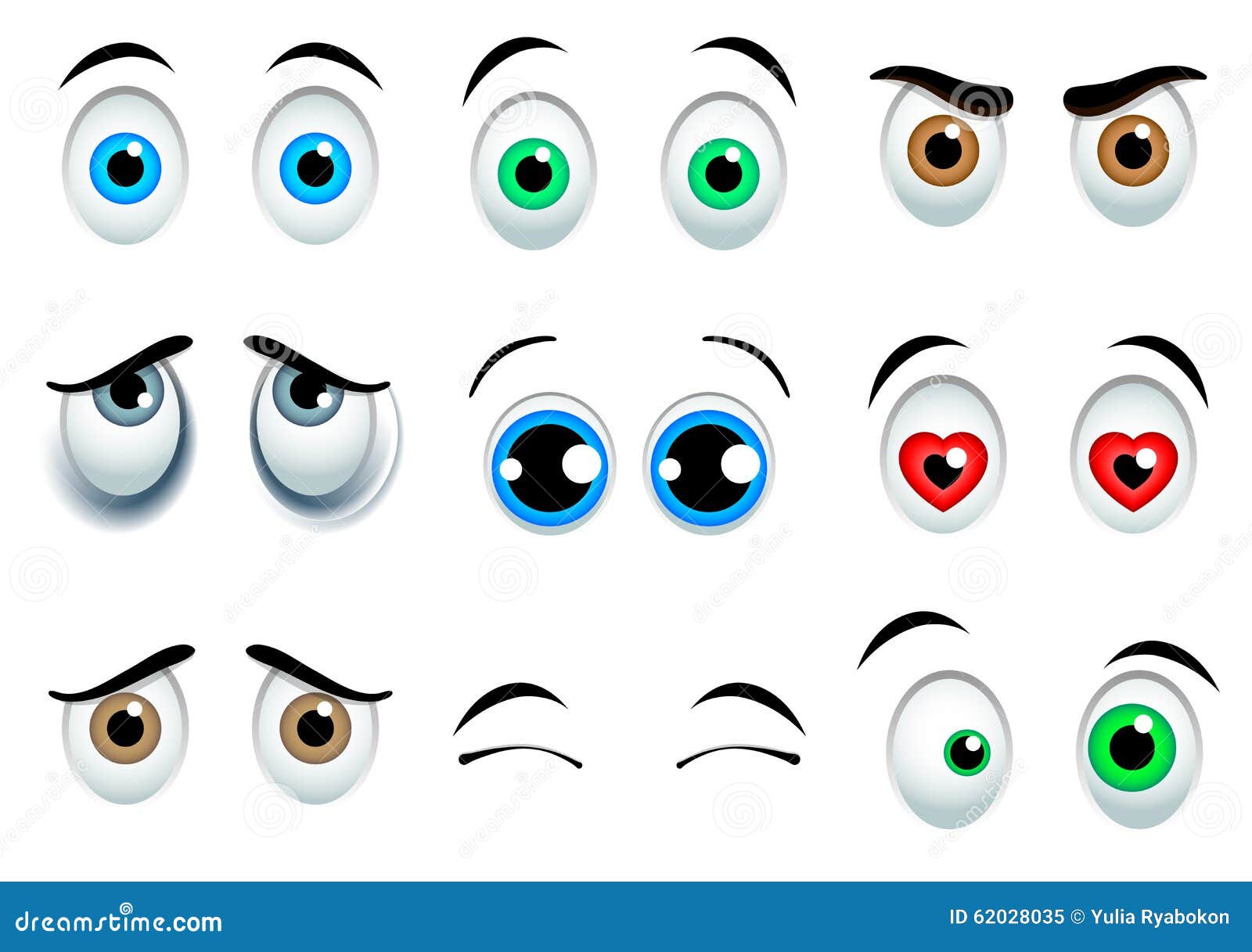 Yeux De Dessin Animé Réglés Illustration de Vecteur - Image: 62028035