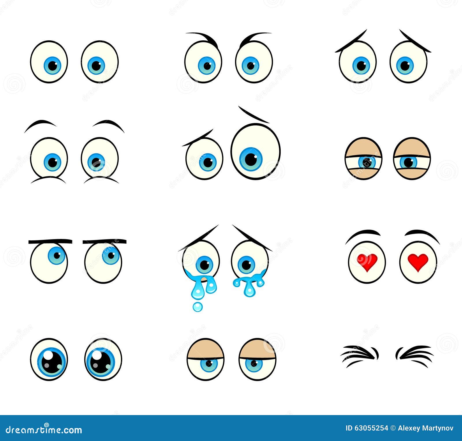 Yeux De Dessin Animé Réglés Illustration de Vecteur - Image: 63055254