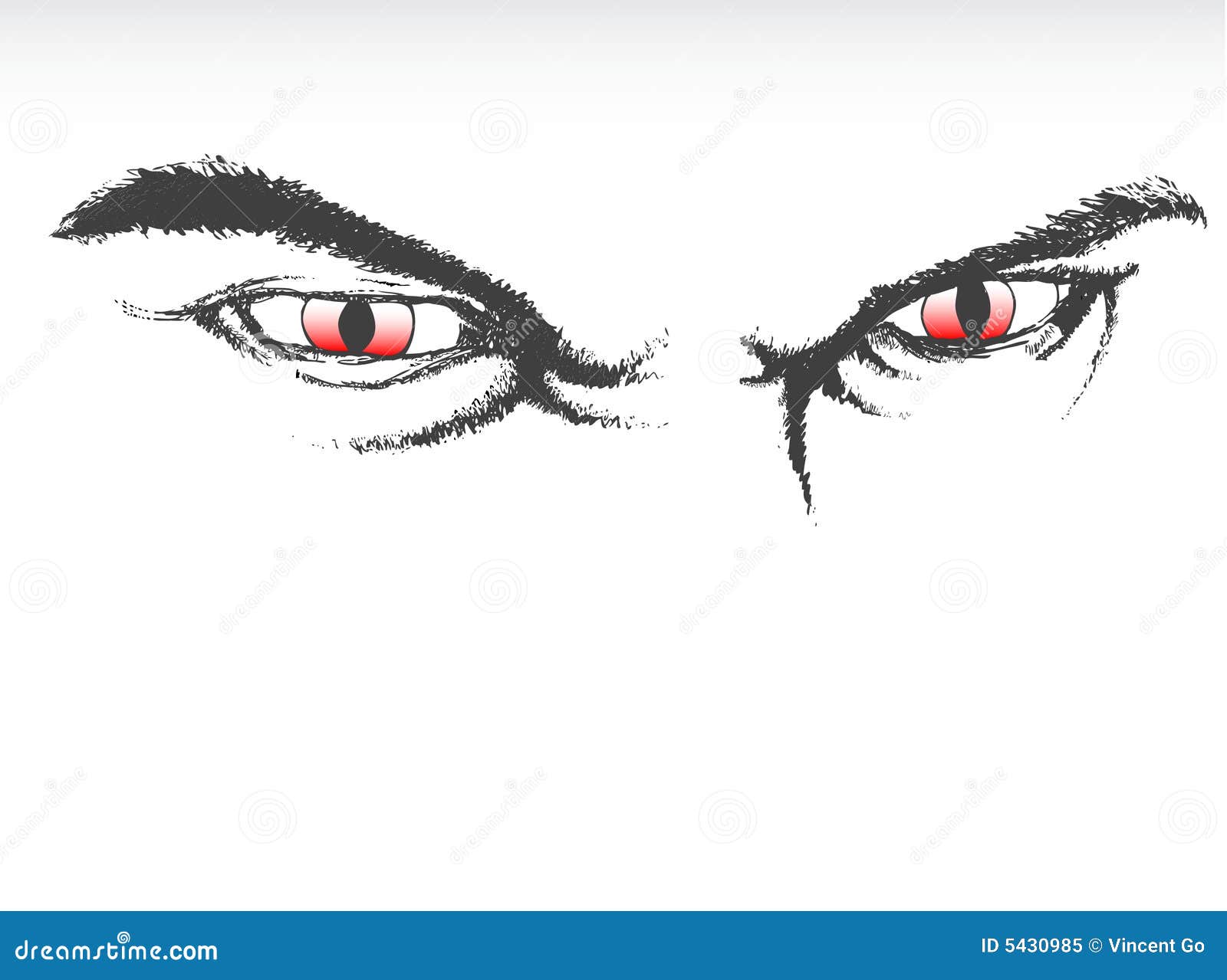 Yeux effrayants illustration de vecteur. Illustration du dessins - 5430985