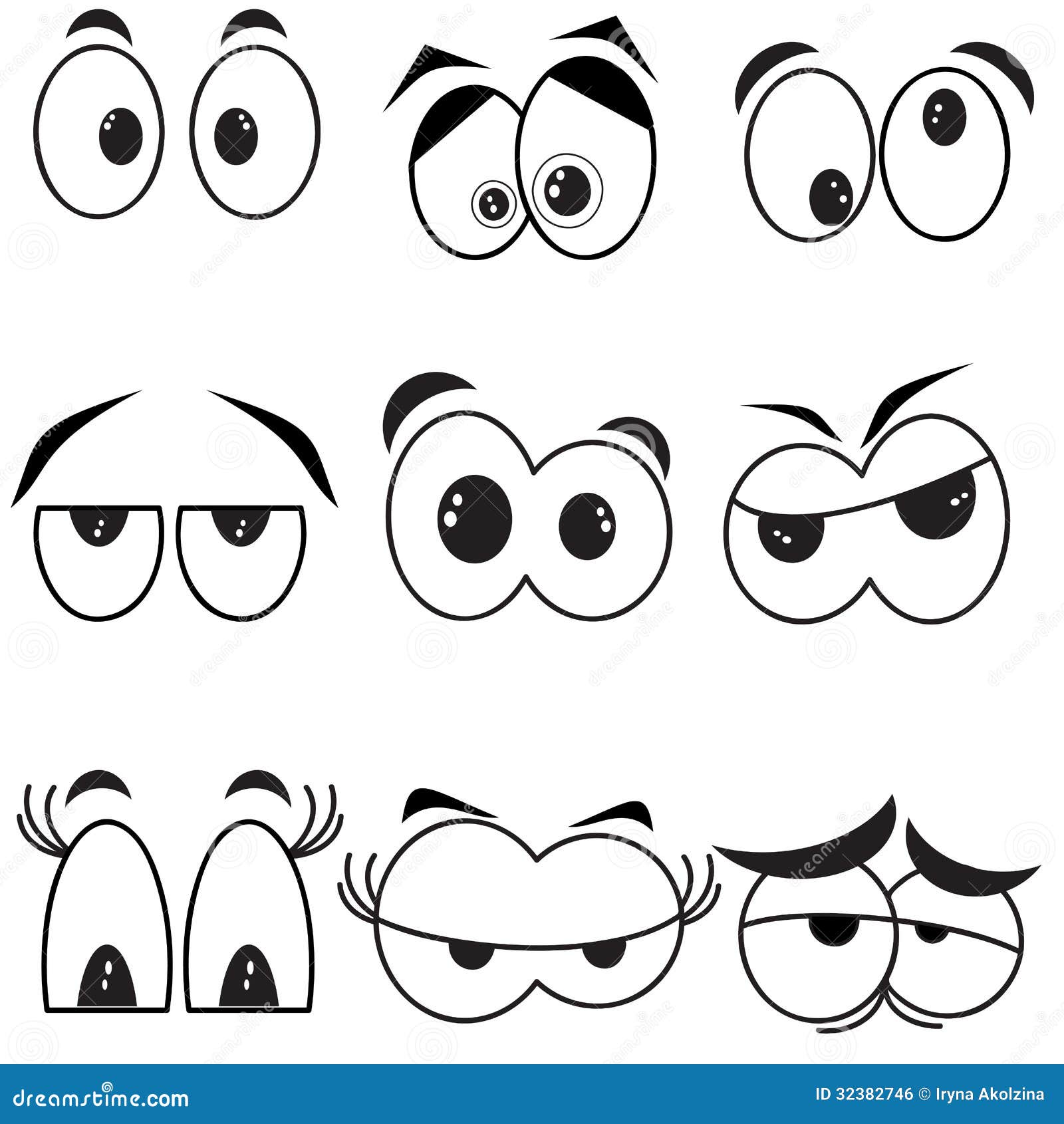 Yeux, ensemble illustration de vecteur. Illustration du oeil - 32382746