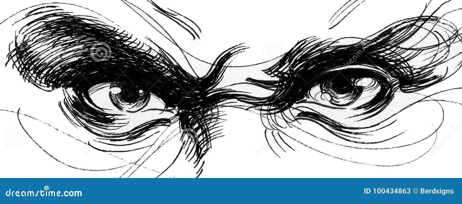 Yeux fâchés illustration stock. Illustration du yeux - 100434863