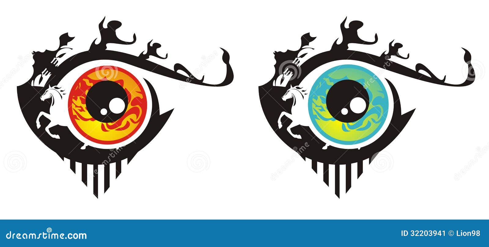 Yeux Rouges Et Bleus De Monstre Illustration de Vecteur - Illustration ...