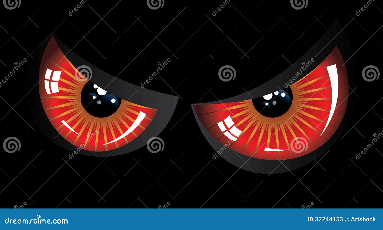 Yeux rouges mauvais illustration de vecteur. Illustration du dragon ...