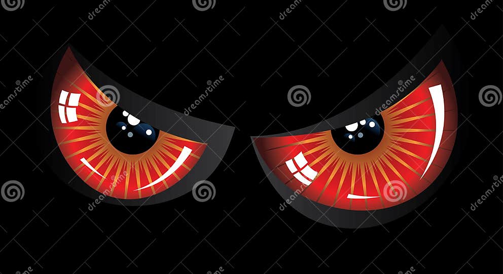 Yeux rouges mauvais illustration de vecteur. Illustration du dragon ...