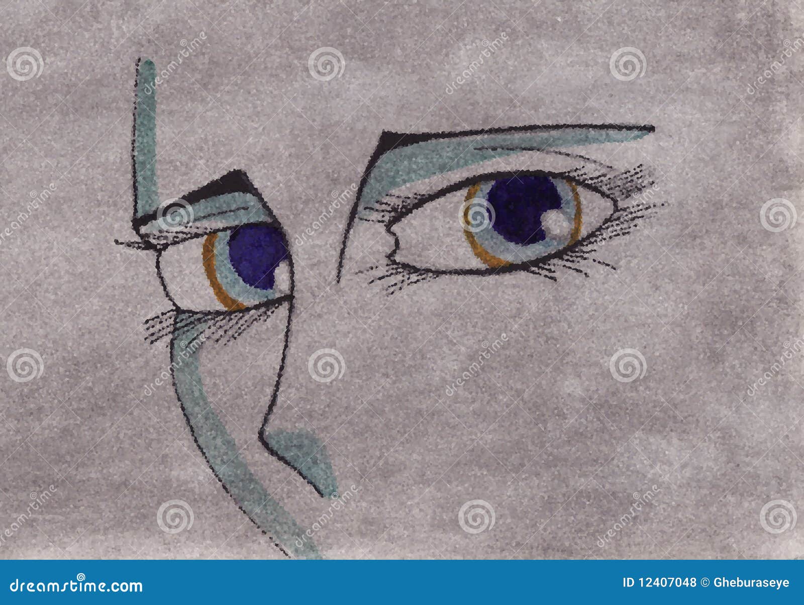 Yeux tristes illustration stock. Illustration du humain - 12407048