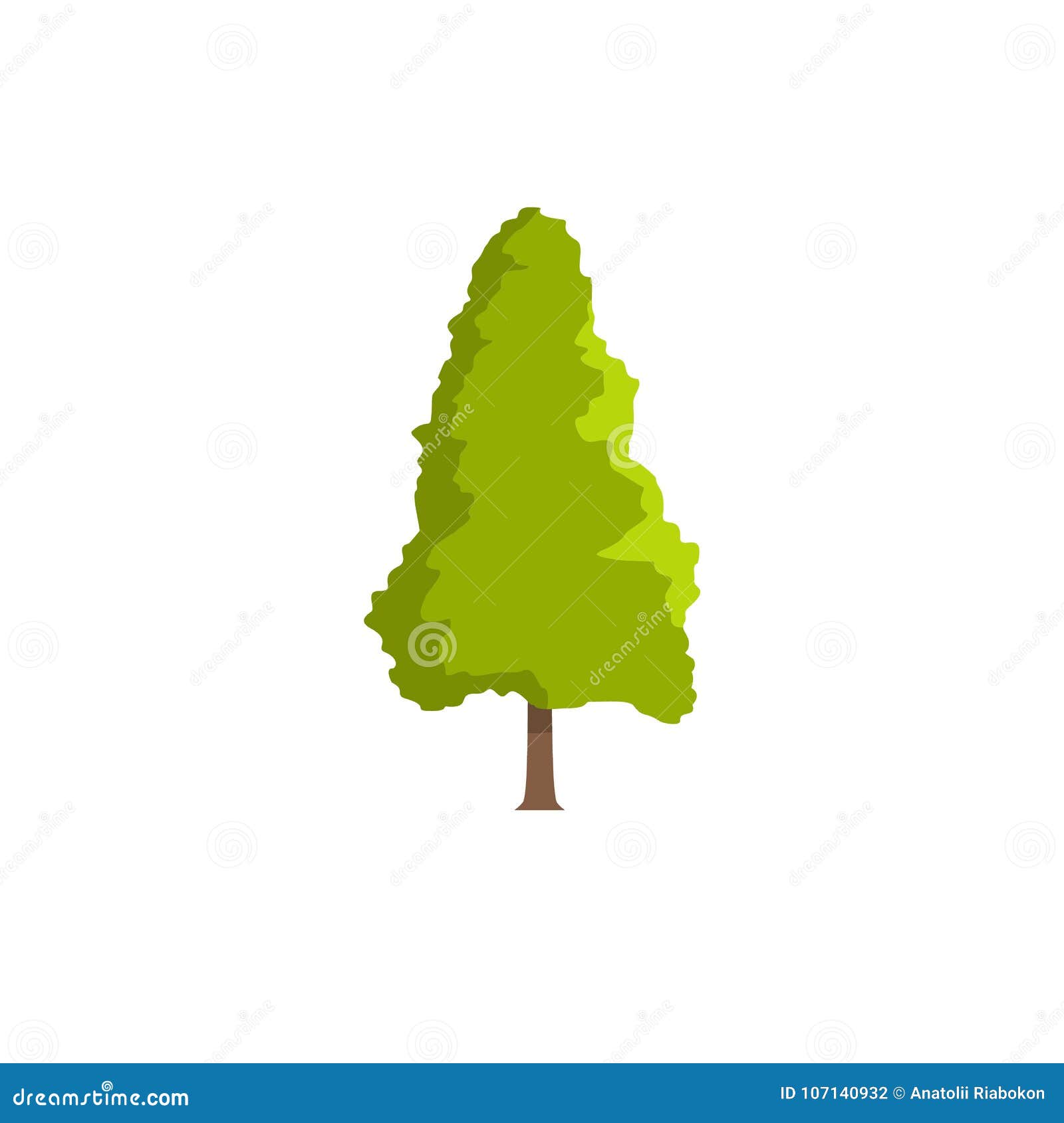 Yew tree icon, flat style stock vector. Illustration of natural - 107140932