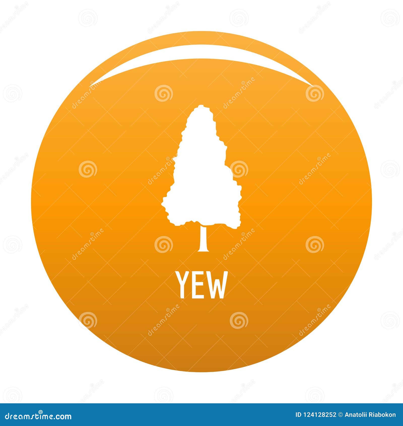Yew Tree Icon Vector Orange Stock Vector - Illustration of foliage ...