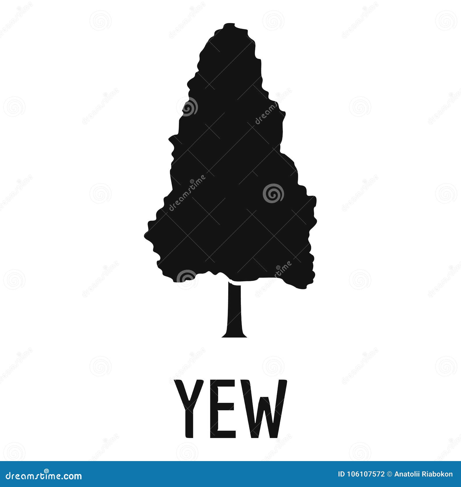 Yew Tree Icon, Simple Black Style Stock Vector - Illustration of ...