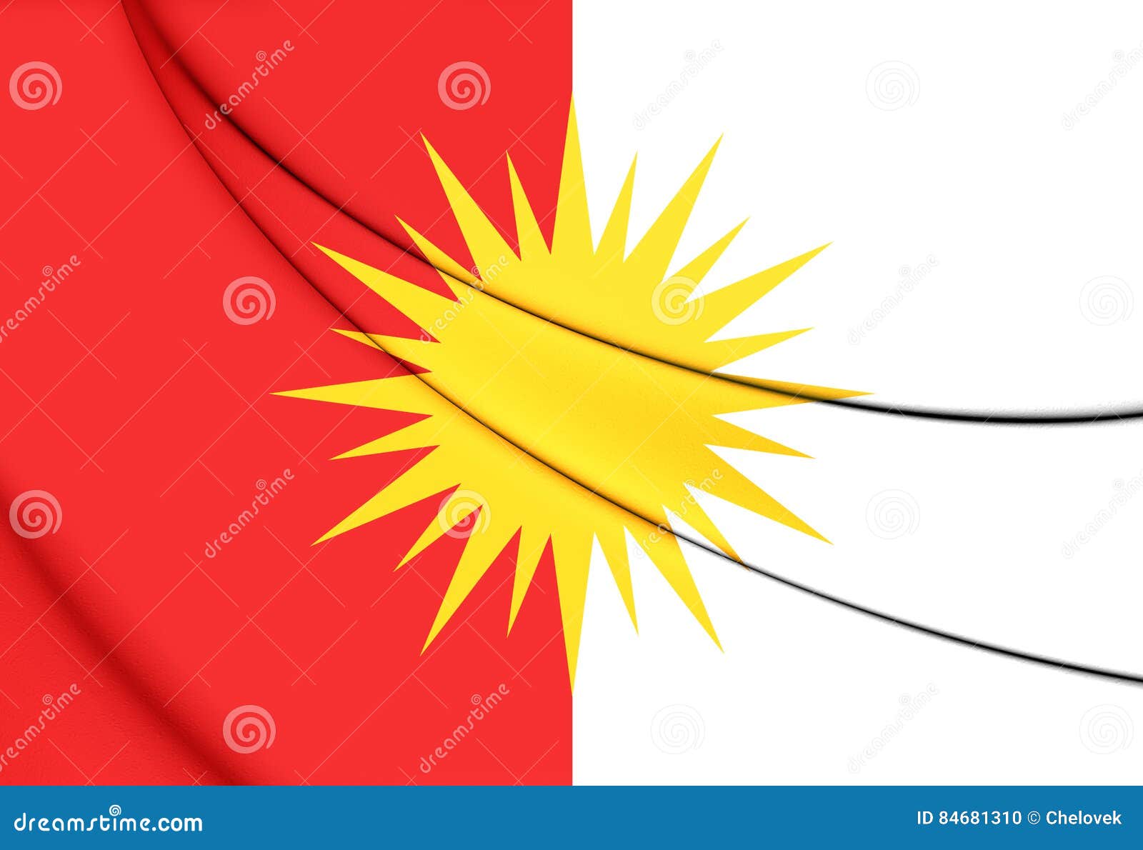 Yezidi Flag. 3D Illustration Stock Illustration - Illustration of full ...