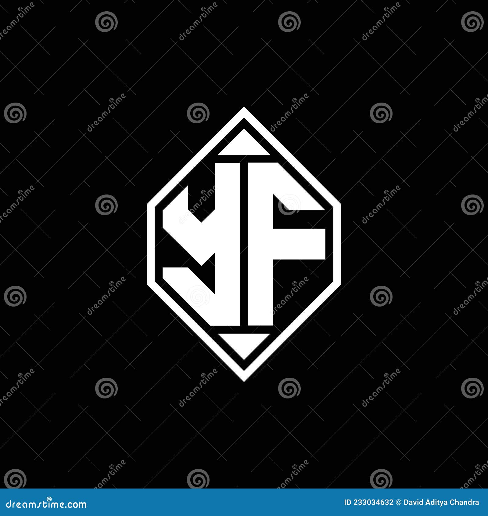 YF Logo Monogram Geometric Shield Shape Style Stock Vector ...