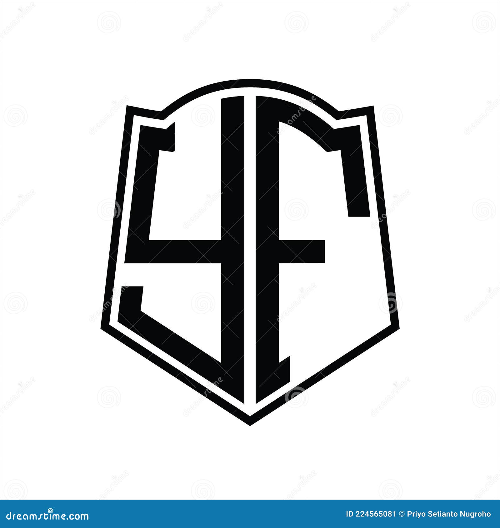 YF Logo Monogram with Shield Shape Outline Design Template Stock Vector - Illustration of design ...