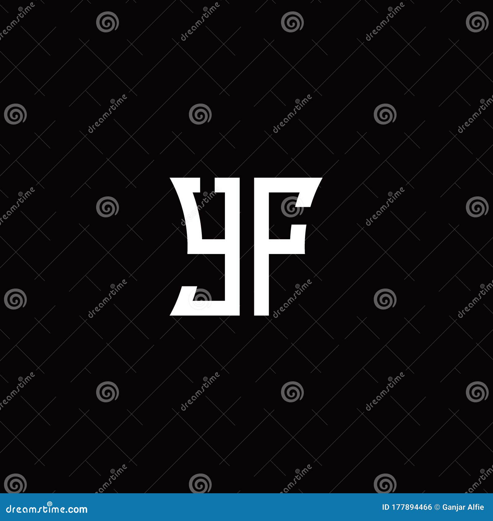 YF Monogram Logo Letter with Curved Side Style Stock Vector ...