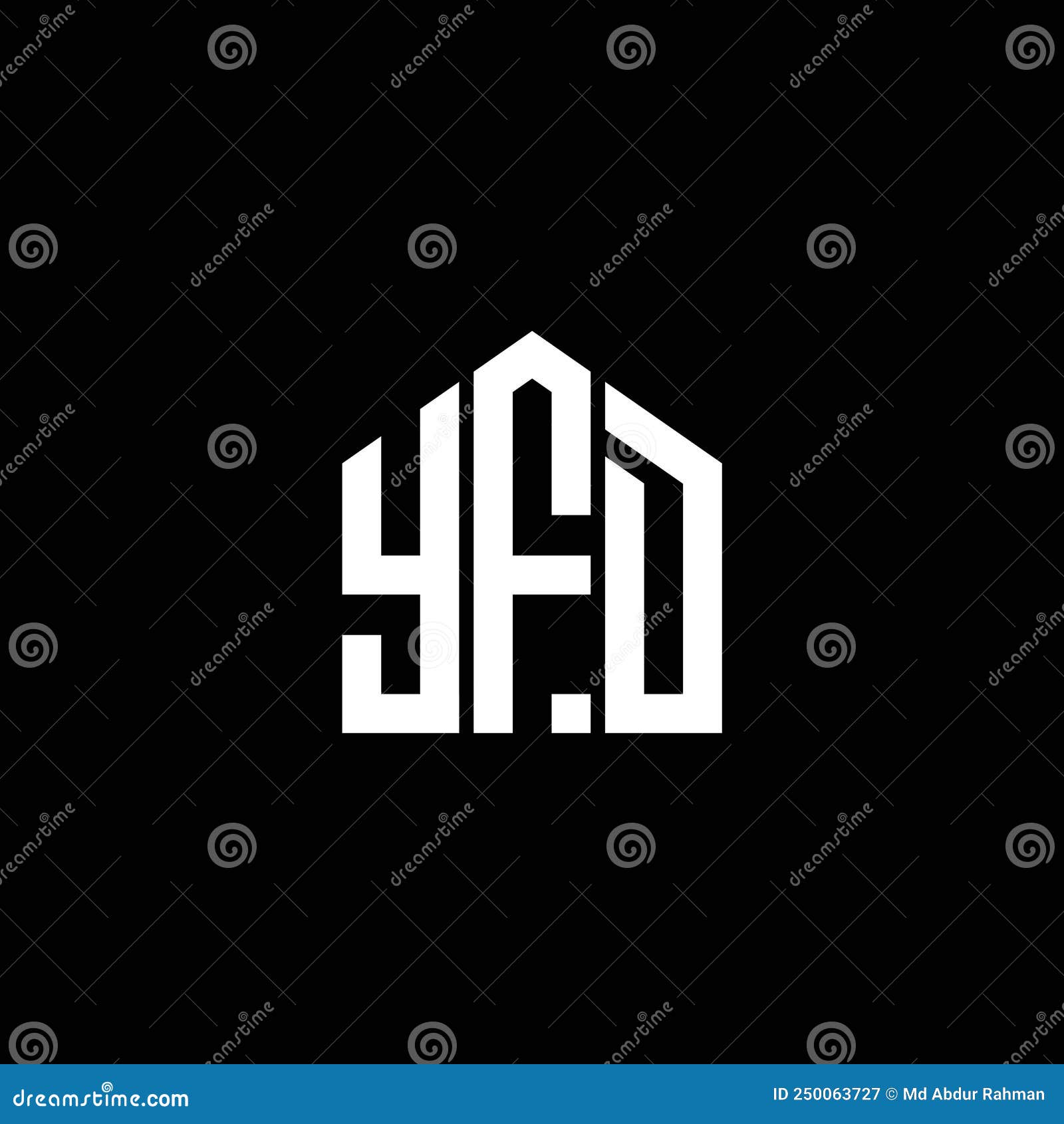 YFD Letter Logo Design on BLACK Background. YFD Creative Initials ...