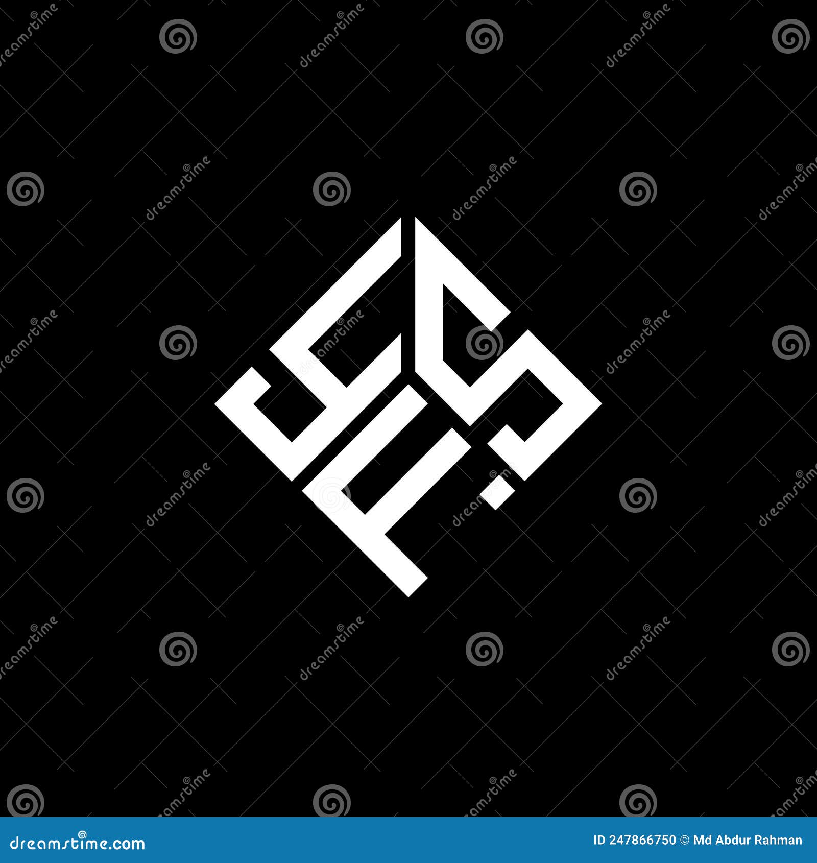YFS Letter Logo Design on Black Background. YFS Creative Initials ...