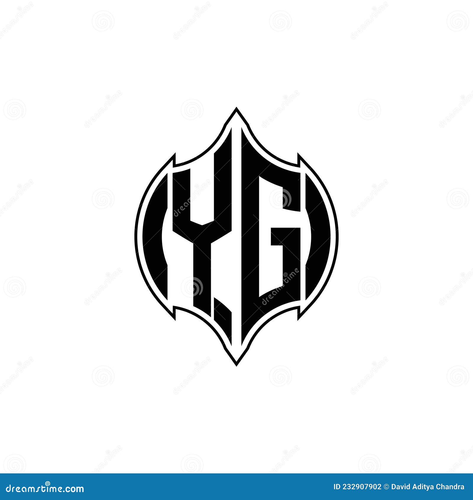 YG Logo Monogram Geometric Shield Shape Style Stock Vector ...