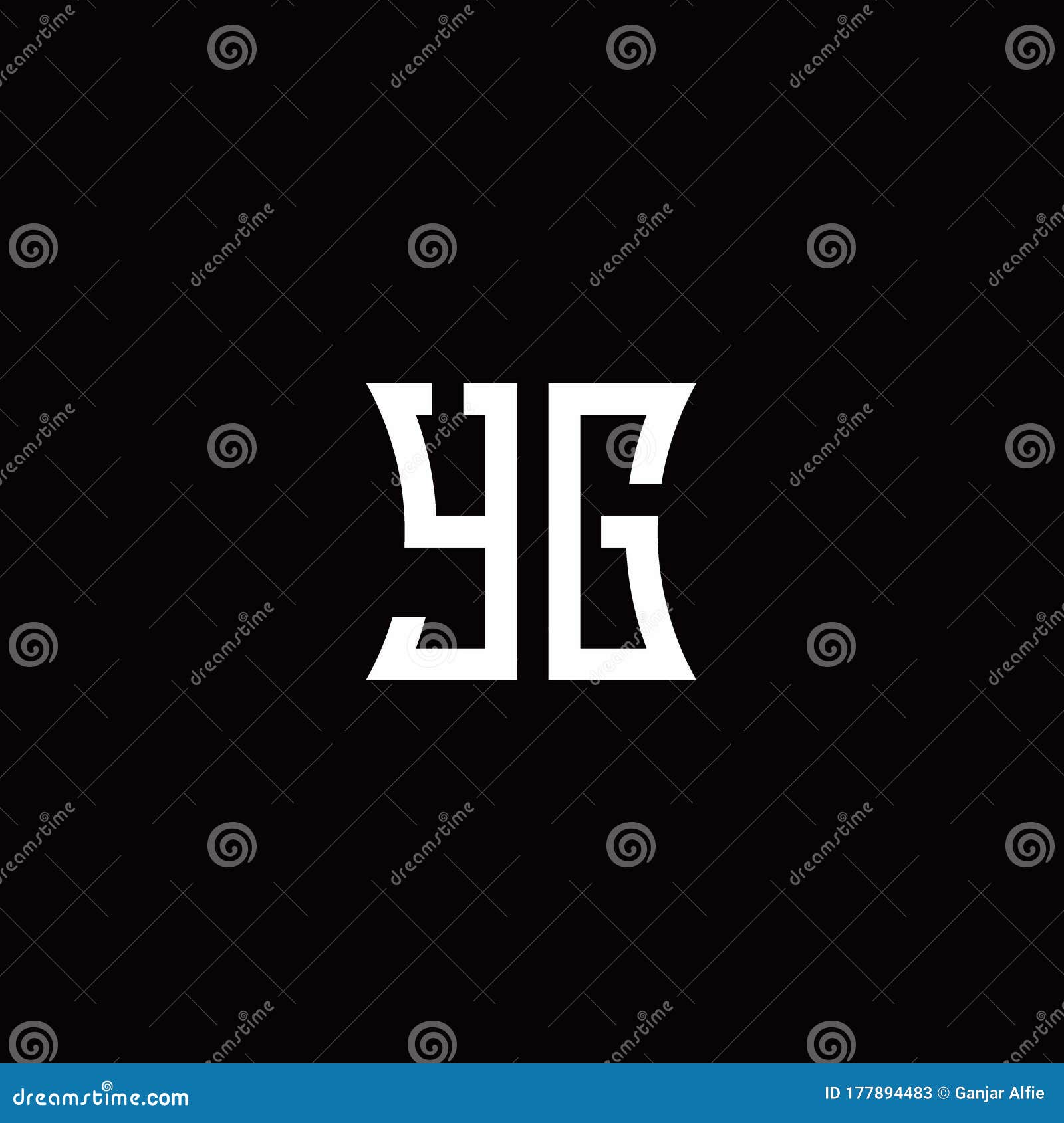 YG Monogram Logo Letter with Curved Side Style Stock Vector ...